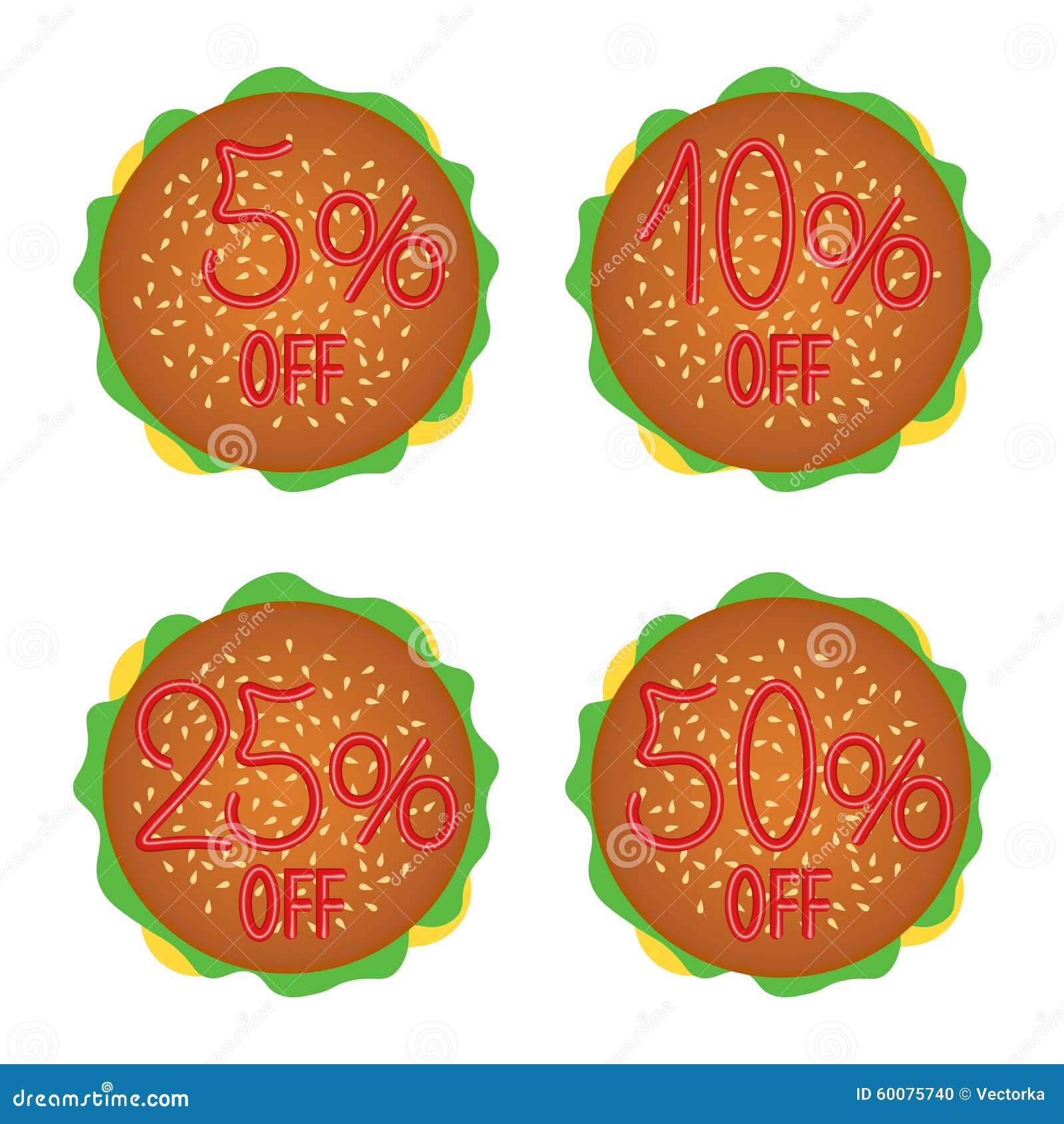 Burger Discount with Sauce. Stock Vector - Illustration of modern ...