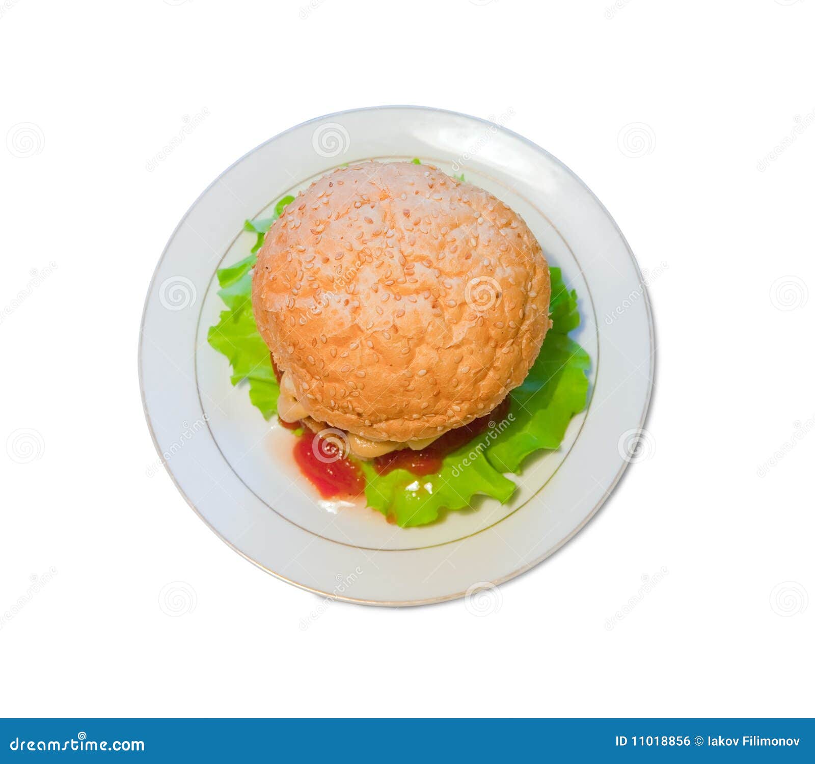 Burger on dish stock photo. Image of beef, lettuce, fast - 11018856