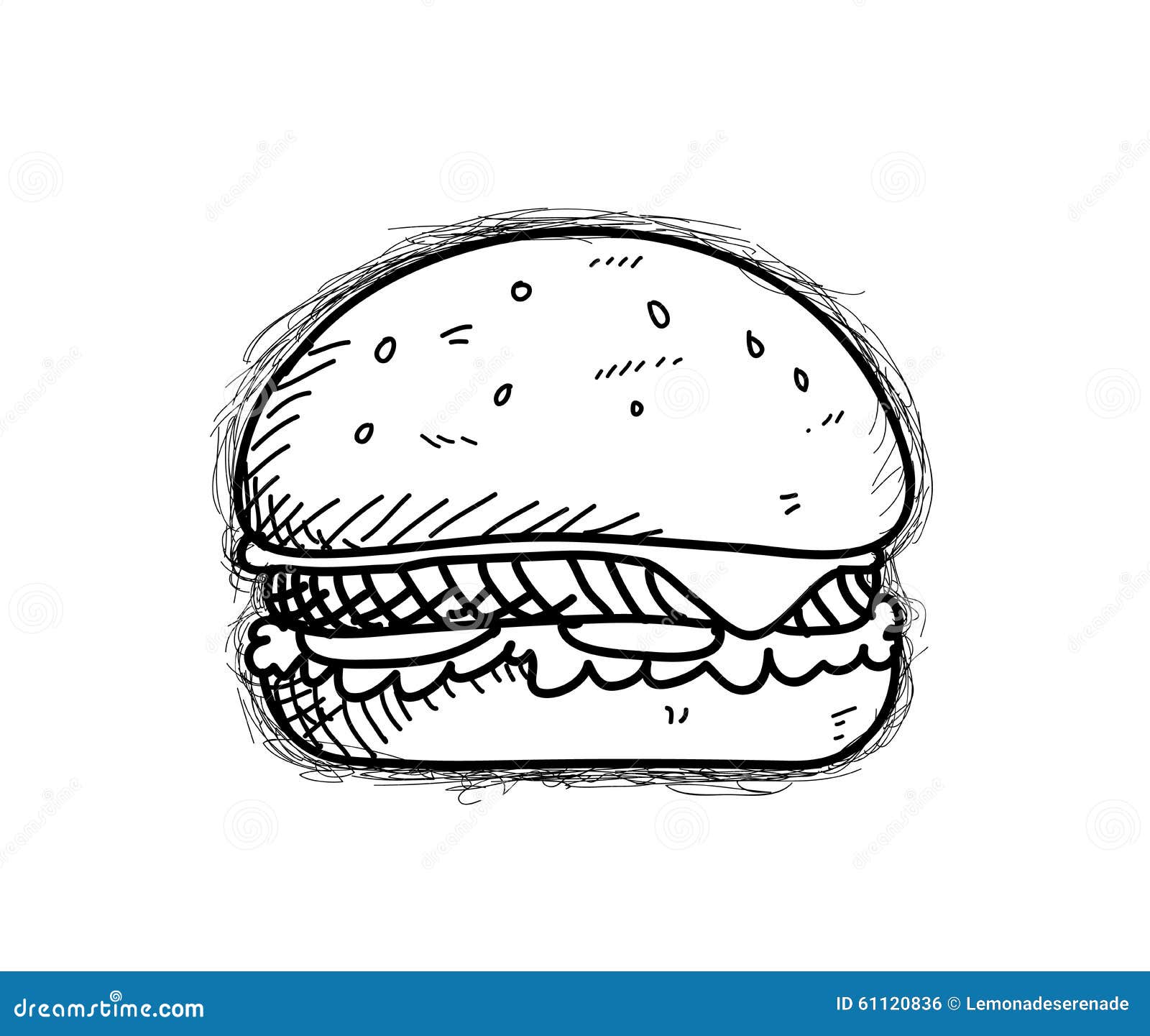 Burger Doodle stock vector. Illustration of icon, decoration - 61120836