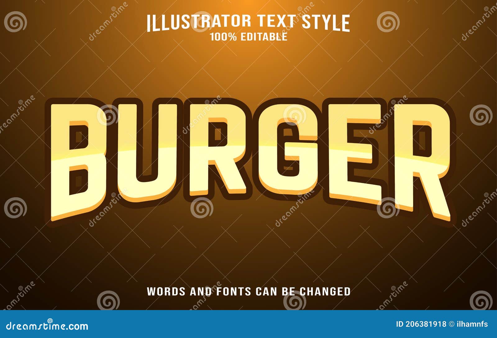 Burger Editable Text Effect Stock Vector - Illustration of sign, shiny ...