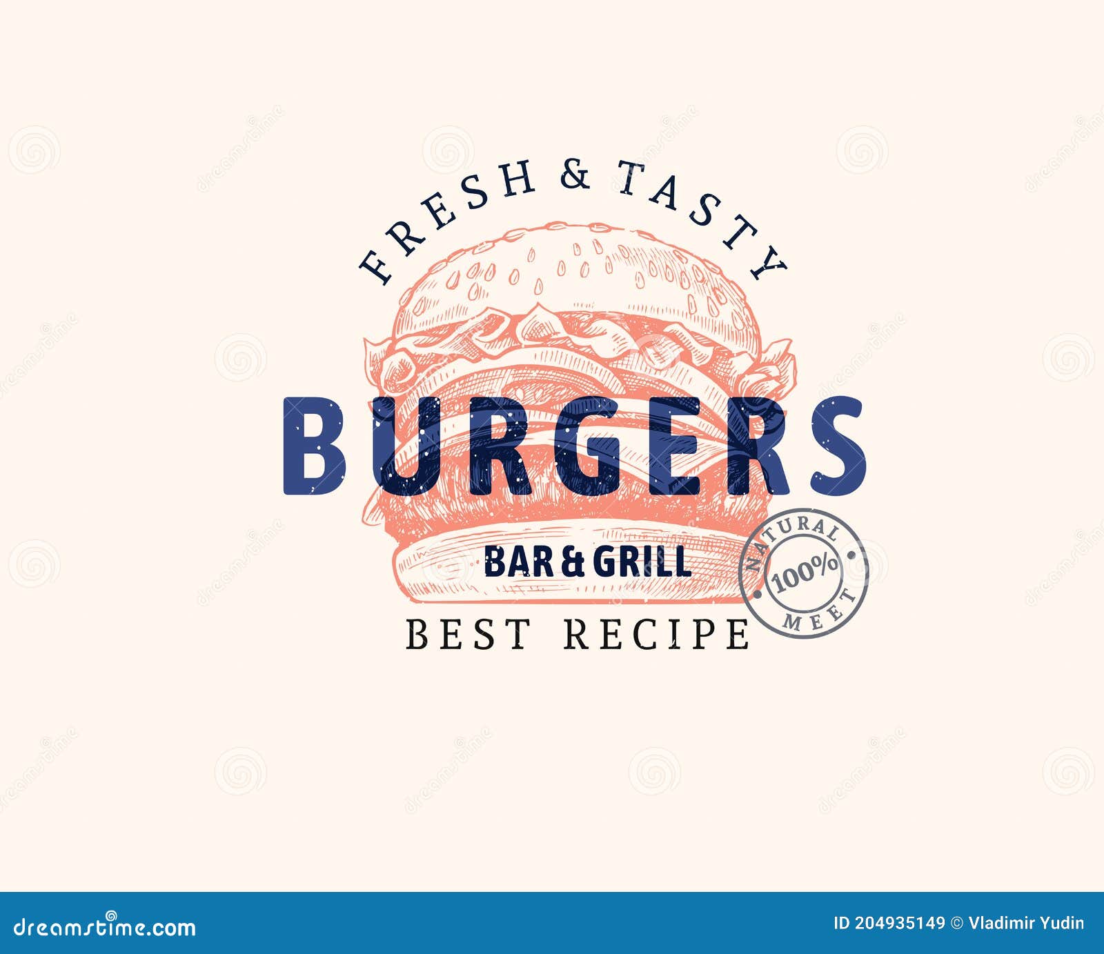 Burger Emblem. Fast Food Logo. Set Of Badges, Symbols, Design Elements ...