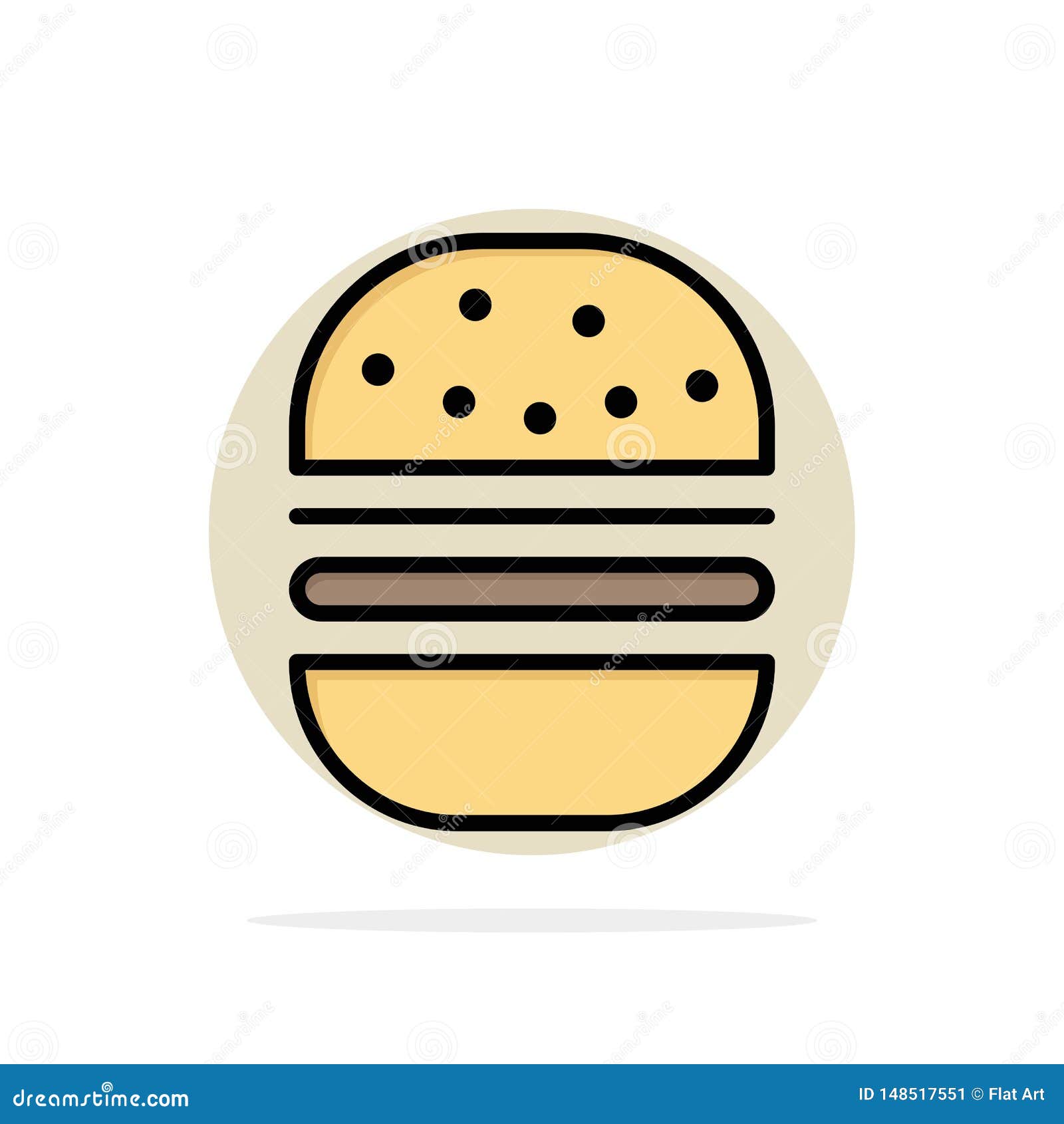 Burger, Fast Food, Fast, Food Abstract Circle Background Flat Color ...