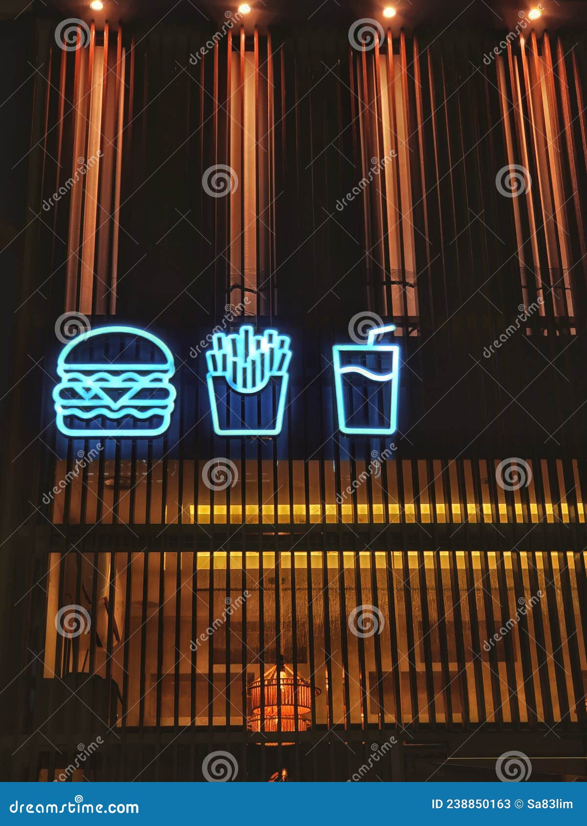 Burger Fast Food Restaurant Decoration Stock Image - Image of decora ...