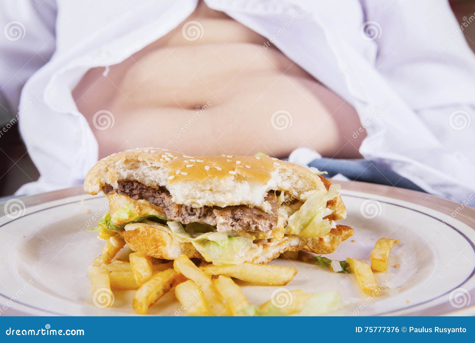 Burger with fat belly stock photo. Image of child, hungry - 75777376