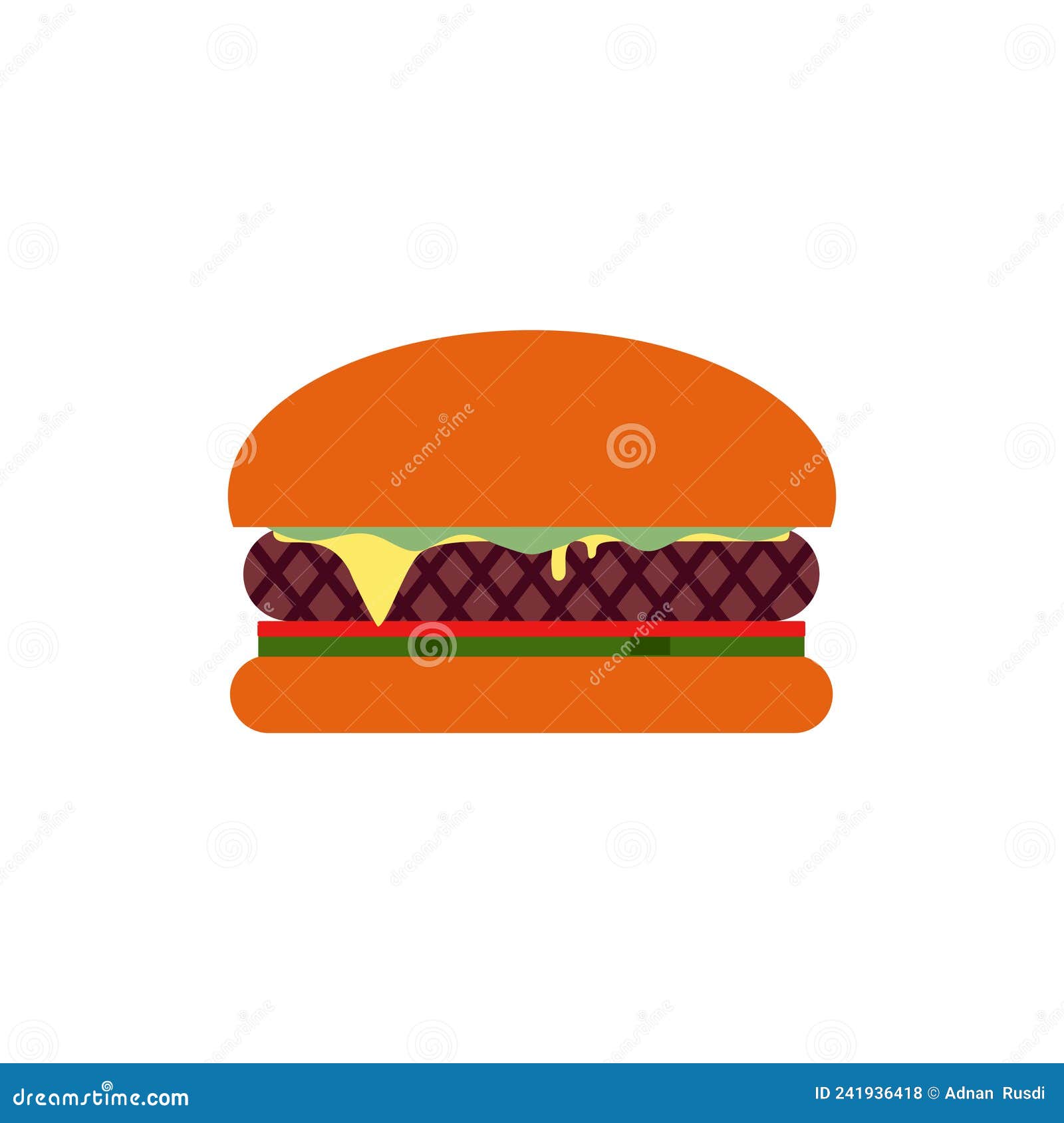 Burger Flat Design Vector Illustration Isolated on White Background ...