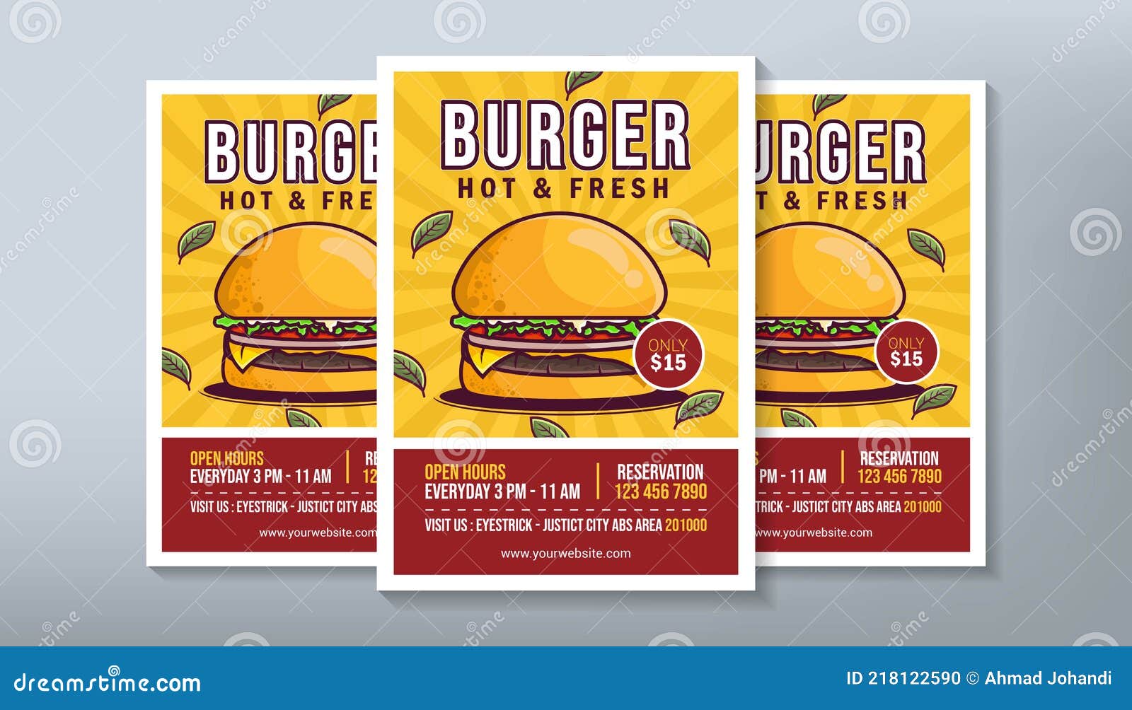 Burger Flyer Template Design Vector Illustration Stock Illustration ...