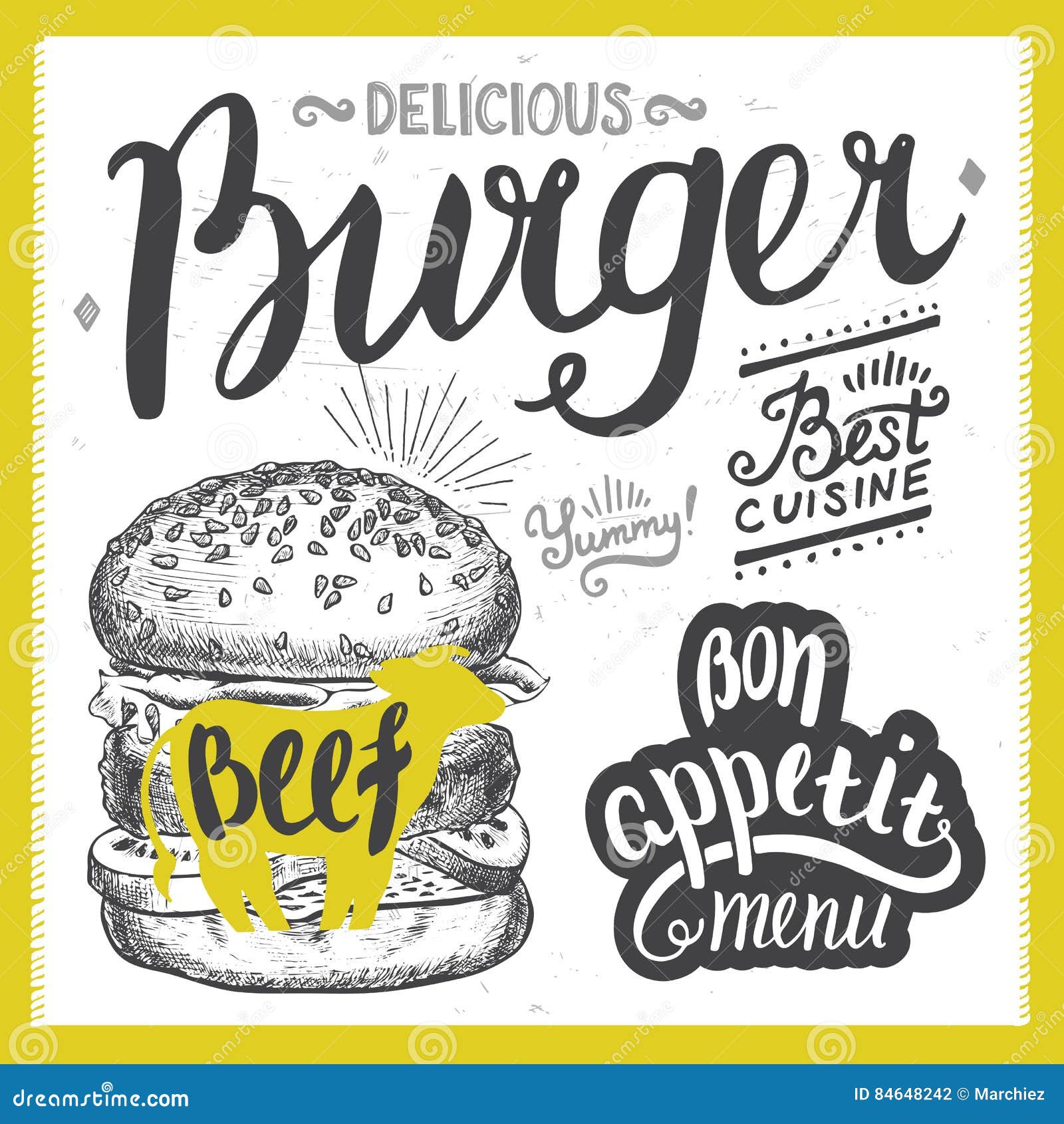 Burger Food Element for Restaurant and Cafe. Stock Vector ...