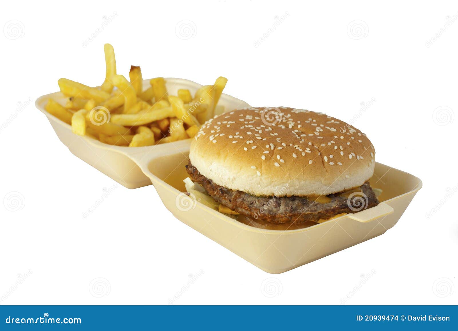 Burger and fries. stock photo. Image of cheeseburger - 20939474