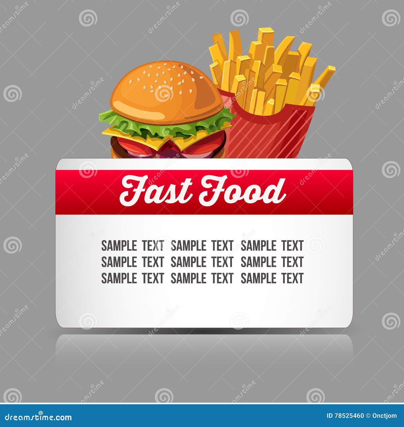 Burger Bar Card Template - A3 Size 420x297 Mm Stock Photo ...