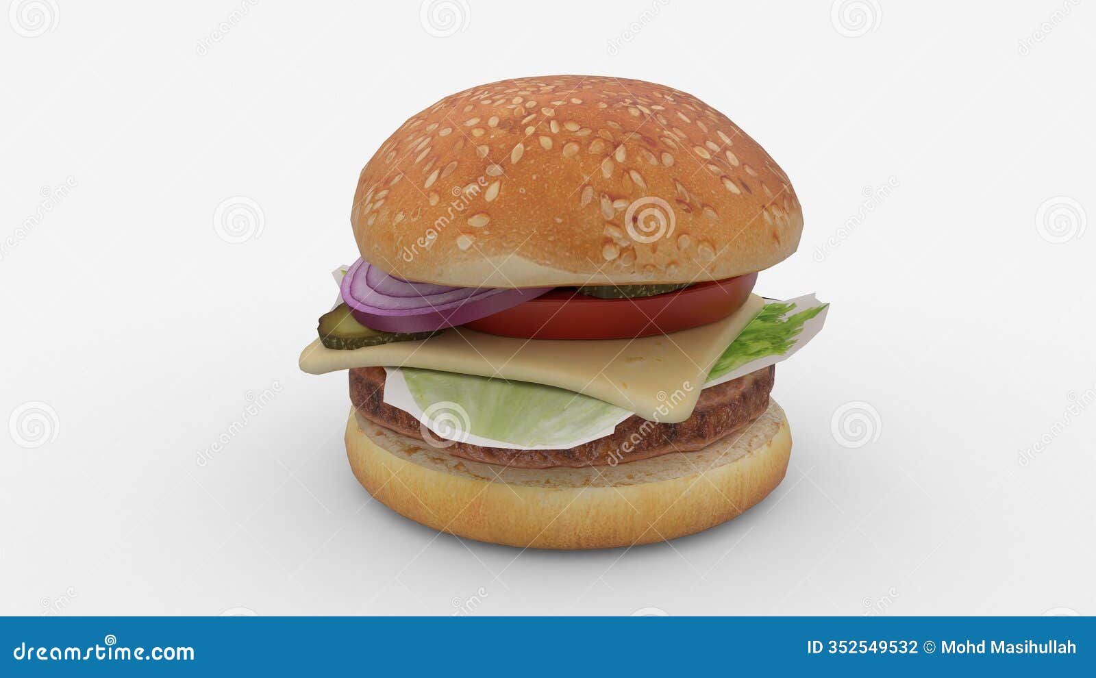 Burger or Hamburger on White Background Editorial Photography - Image ...