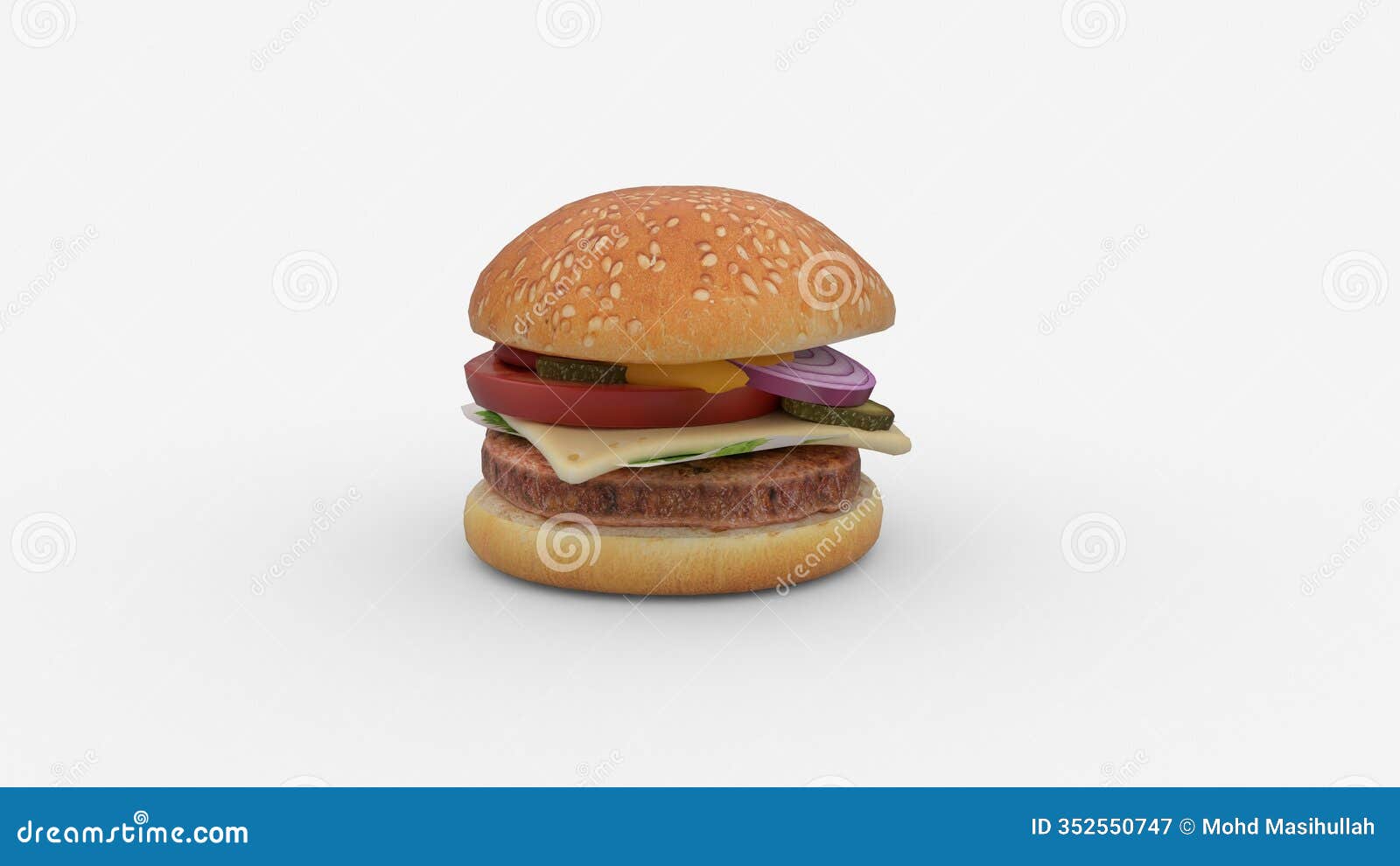 Burger or Hamburger on White Background Editorial Photography - Image ...