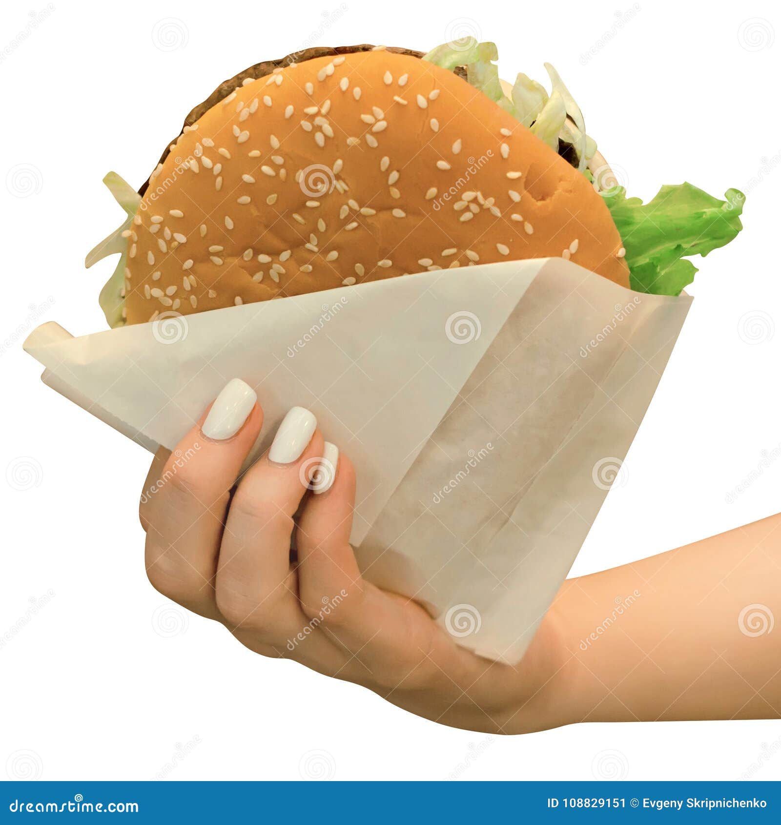 Burger in hand stock image. Image of american, hold - 108829151