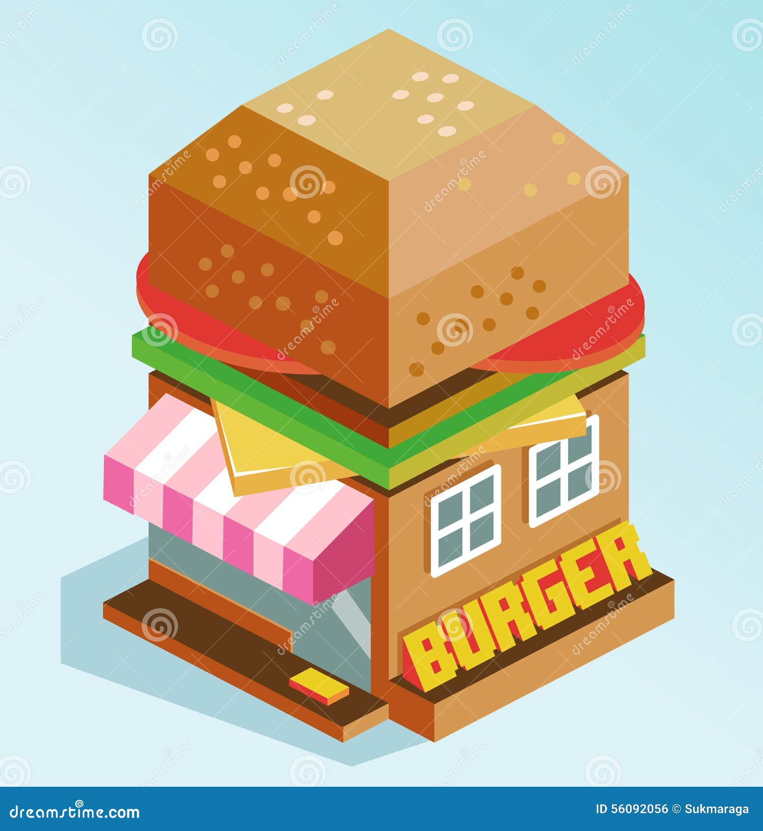Burger house stock illustration. Illustration of list - 56092056