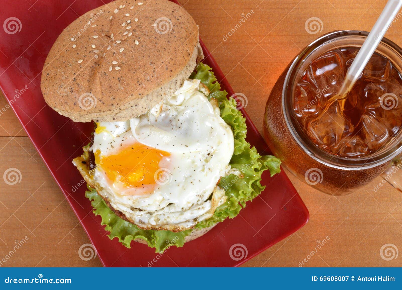 Burger and iced tea stock image. Image of condensation - 69608007