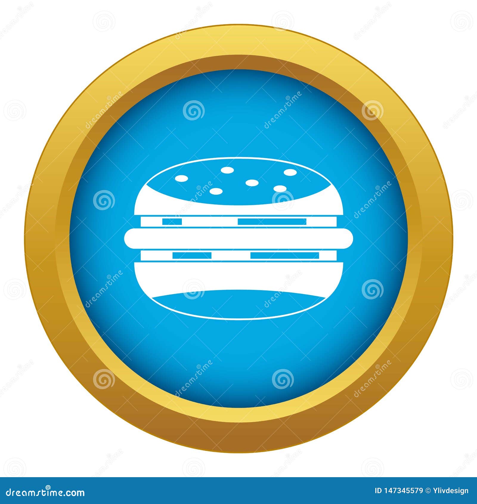 Burger Icon Blue Vector Isolated Stock Vector - Illustration of cheese ...