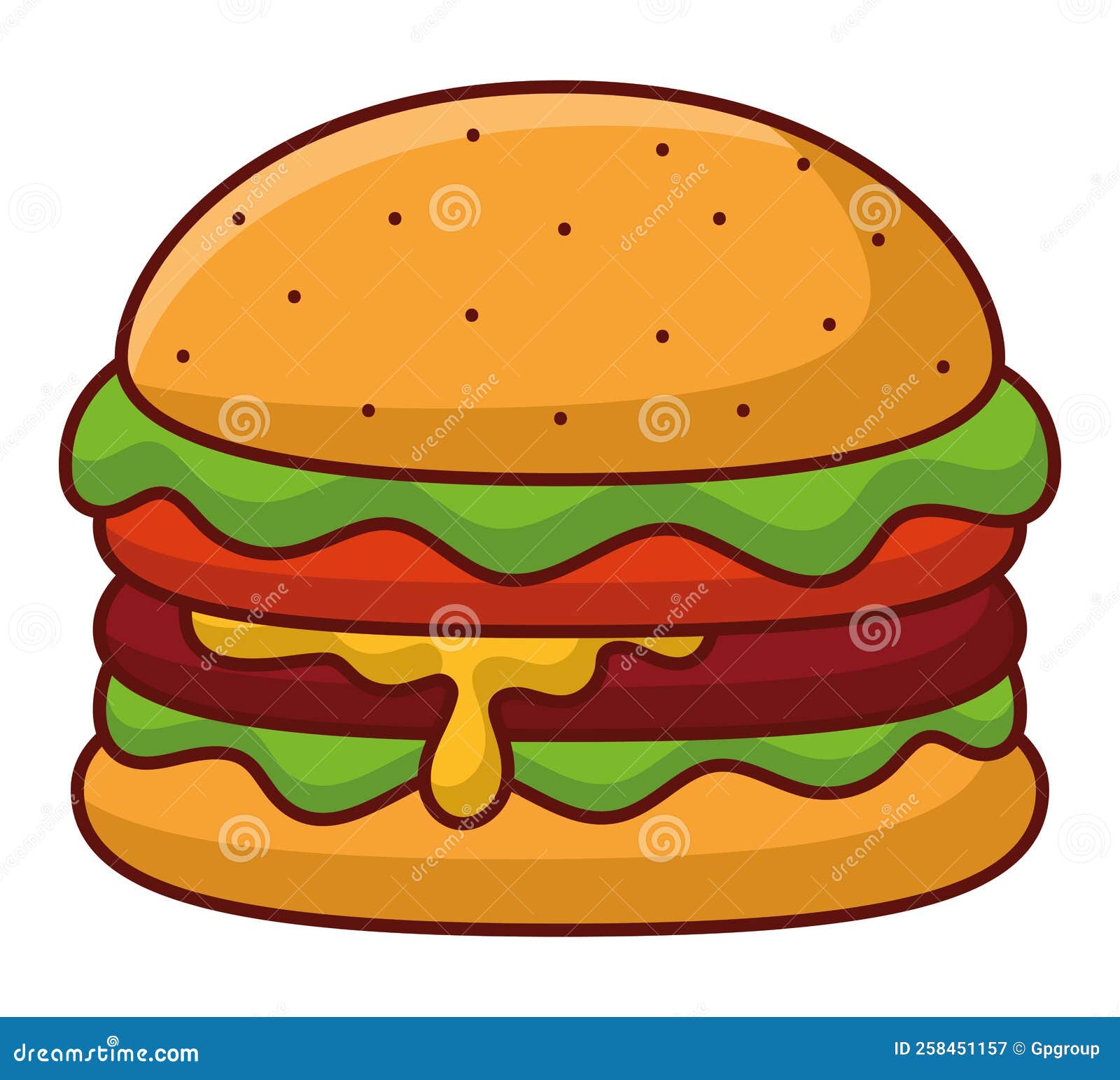 Burger icon design stock vector. Illustration of snack - 258451157
