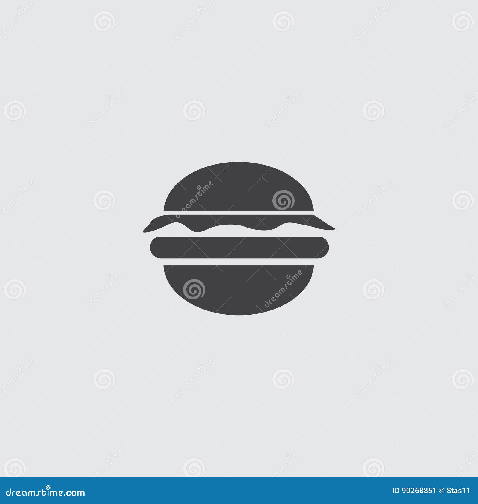Burger Icon in a Flat Design in Black Color. Vector Illustration Eps10 ...
