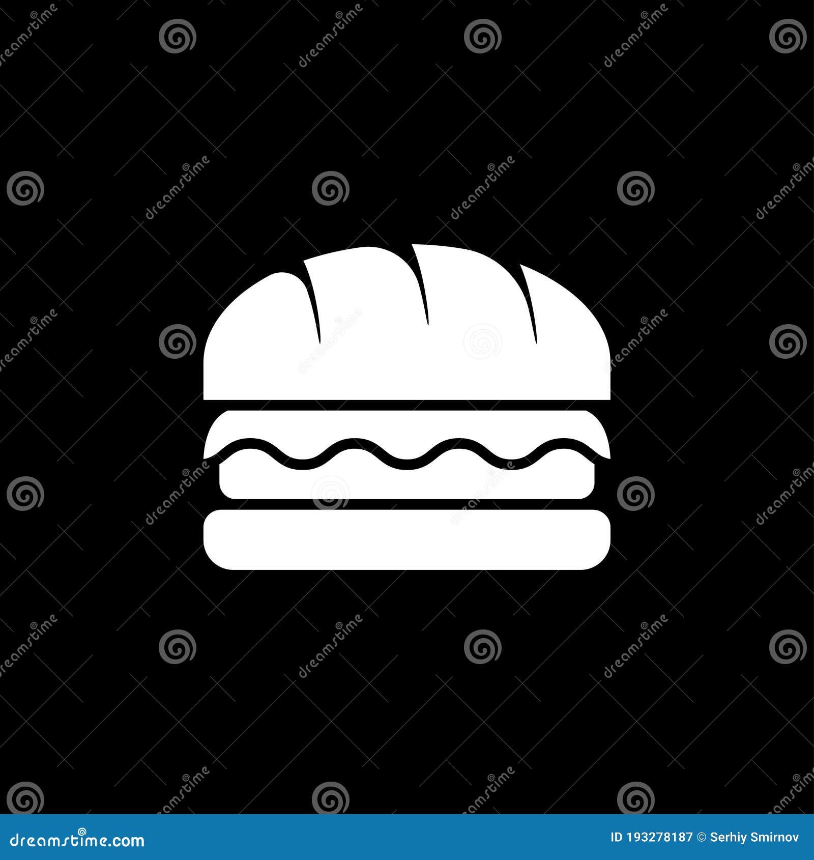Burger Icon, Flat Design Hamburger Web Icon. Vector Illustration Stock ...