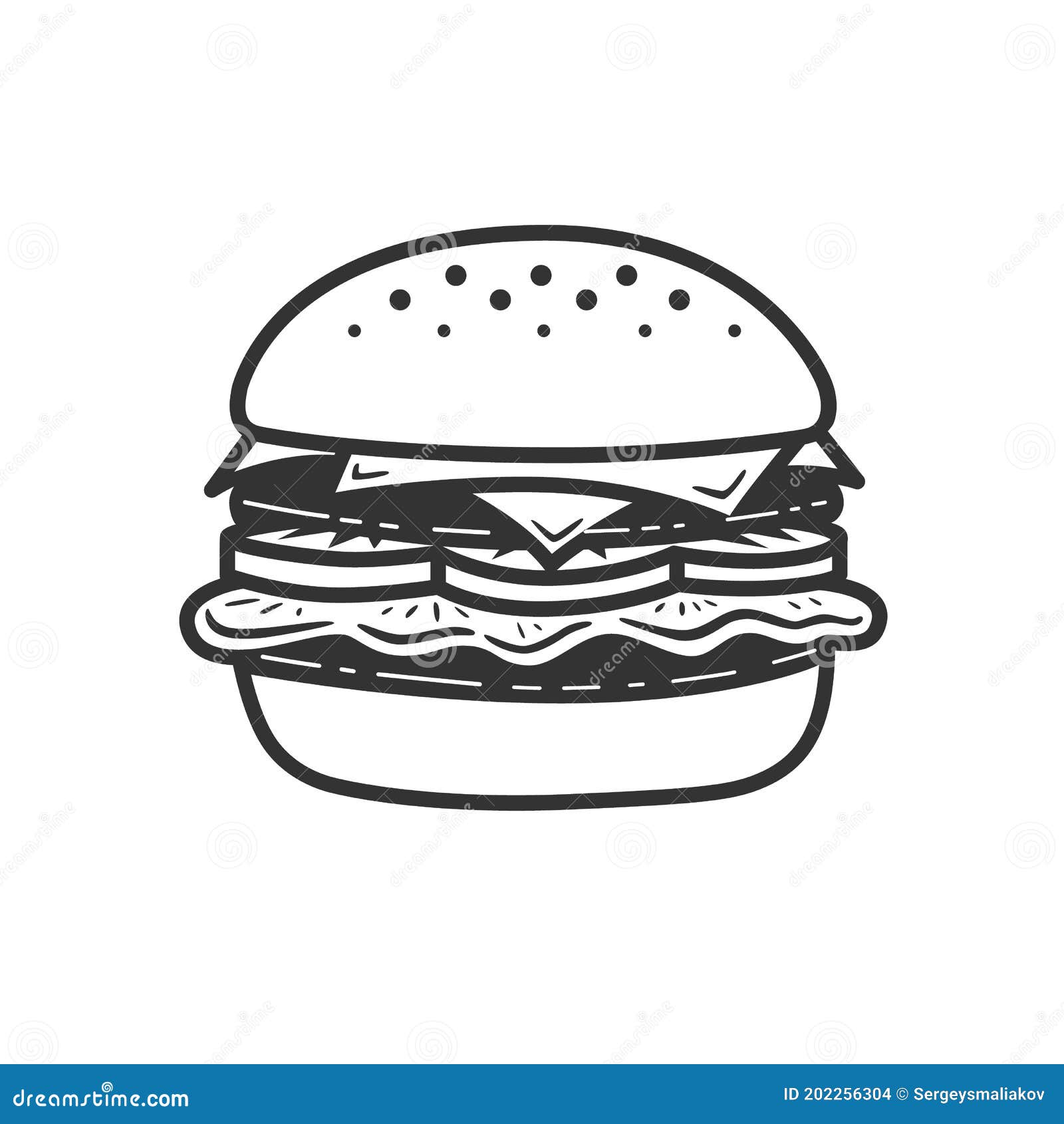 Burger Icon or Logo Line Art Style Stock Vector - Illustration of line ...