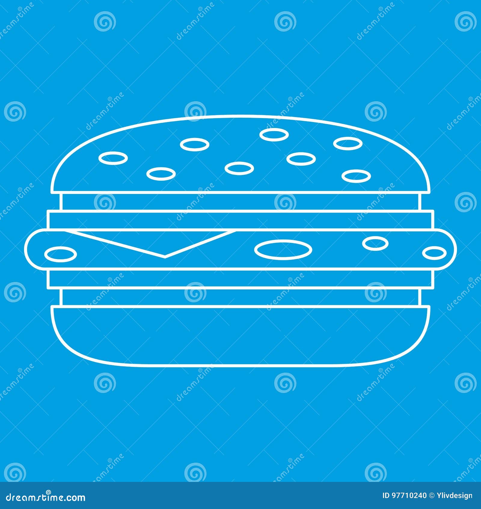 Burger icon outline stock vector. Illustration of fast - 97710240