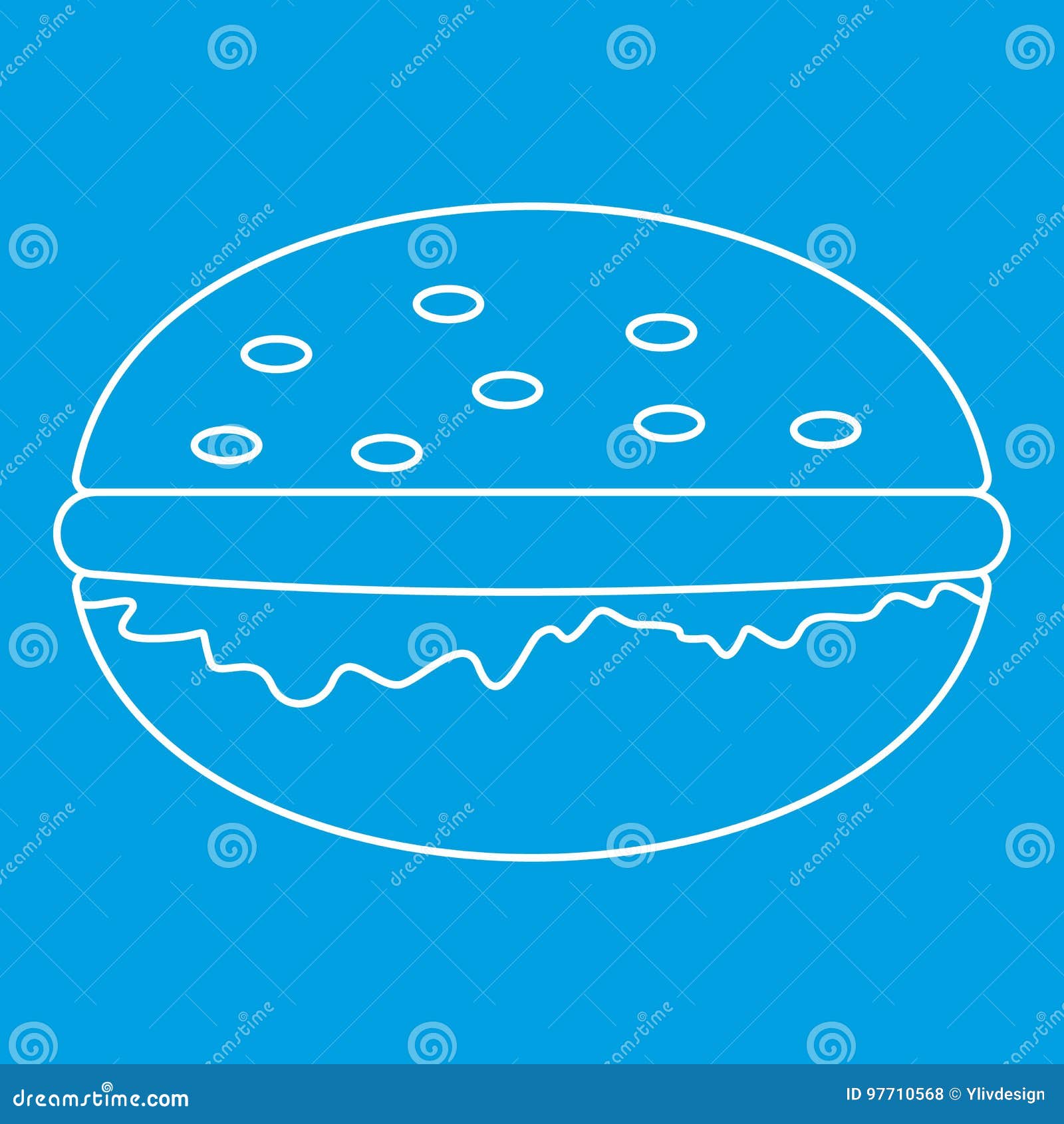 Burger icon outline stock vector. Illustration of object - 97710568