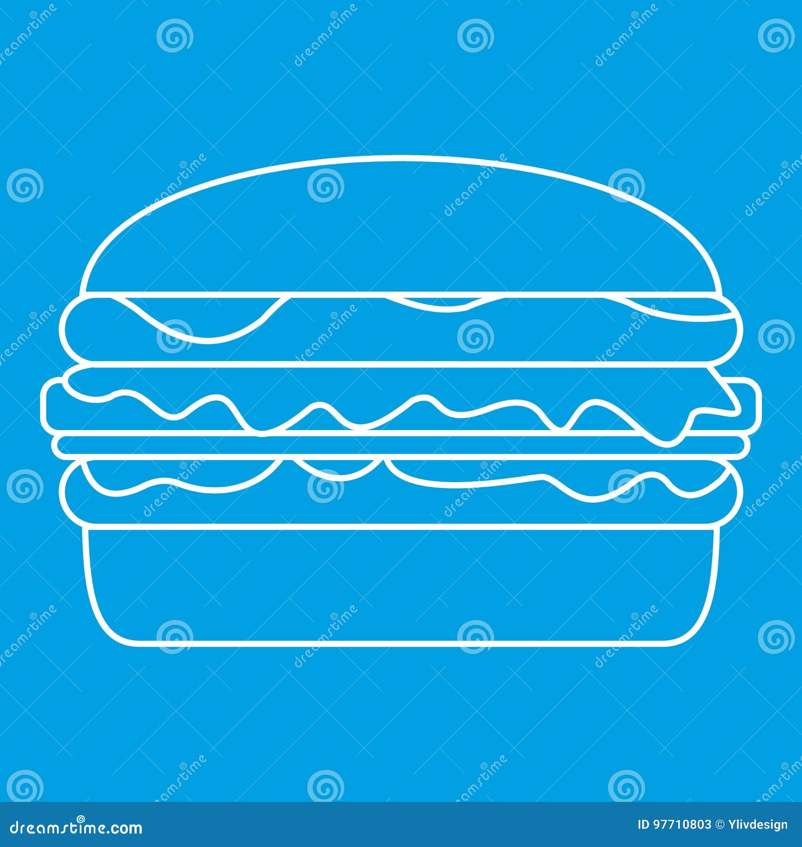 Burger icon outline stock vector. Illustration of classic - 97710803