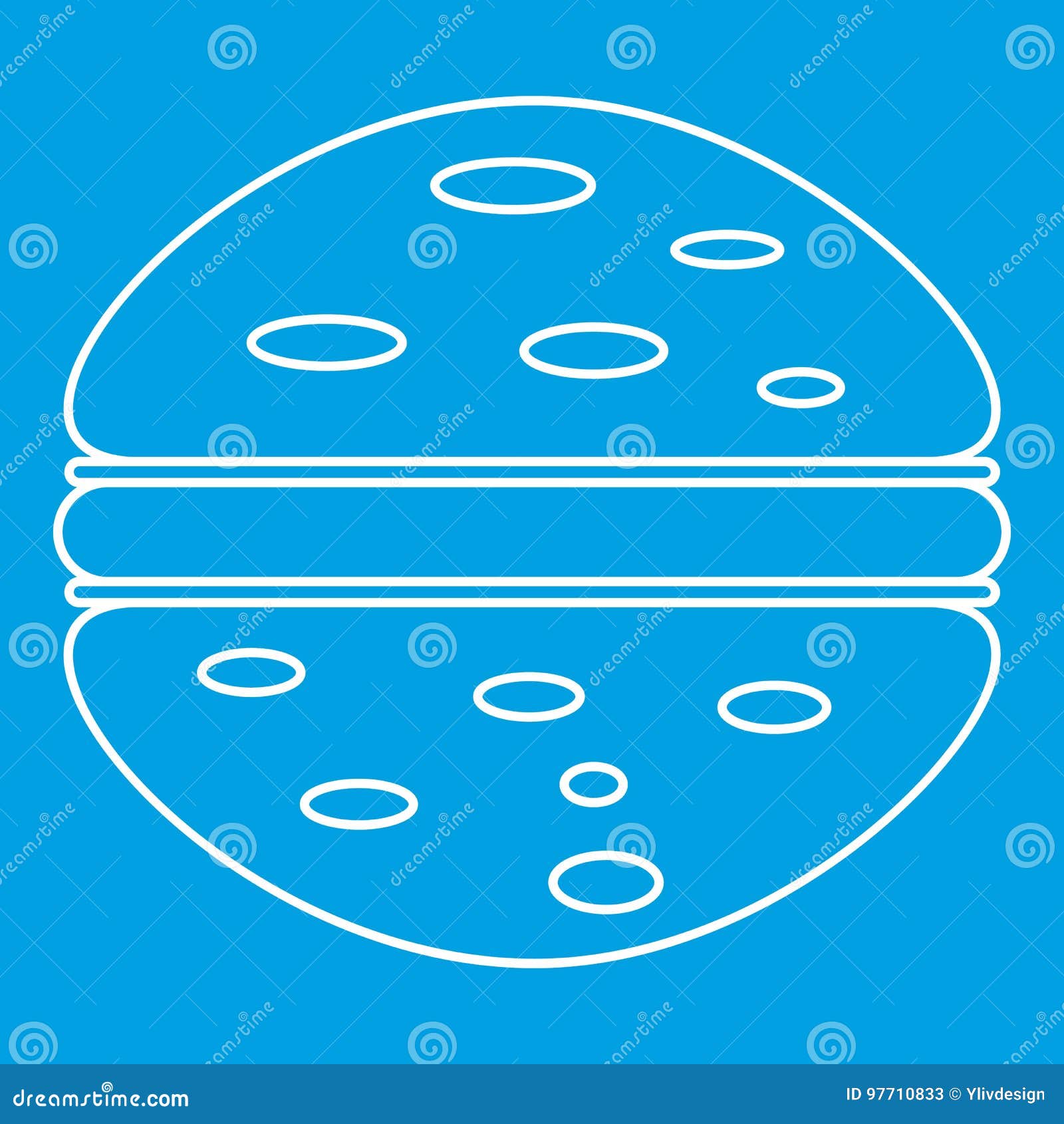 Burger icon outline stock vector. Illustration of meat - 97710833