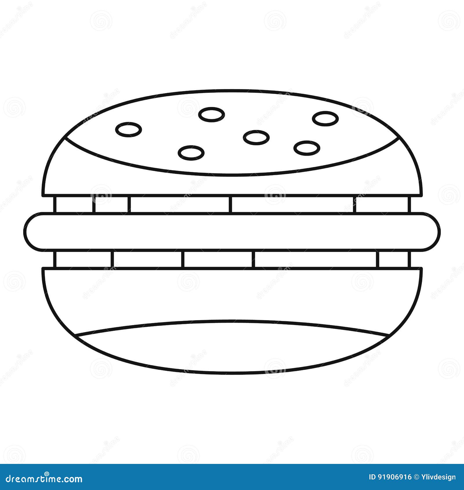 Burger icon outline stock vector. Illustration of fresh - 91906916