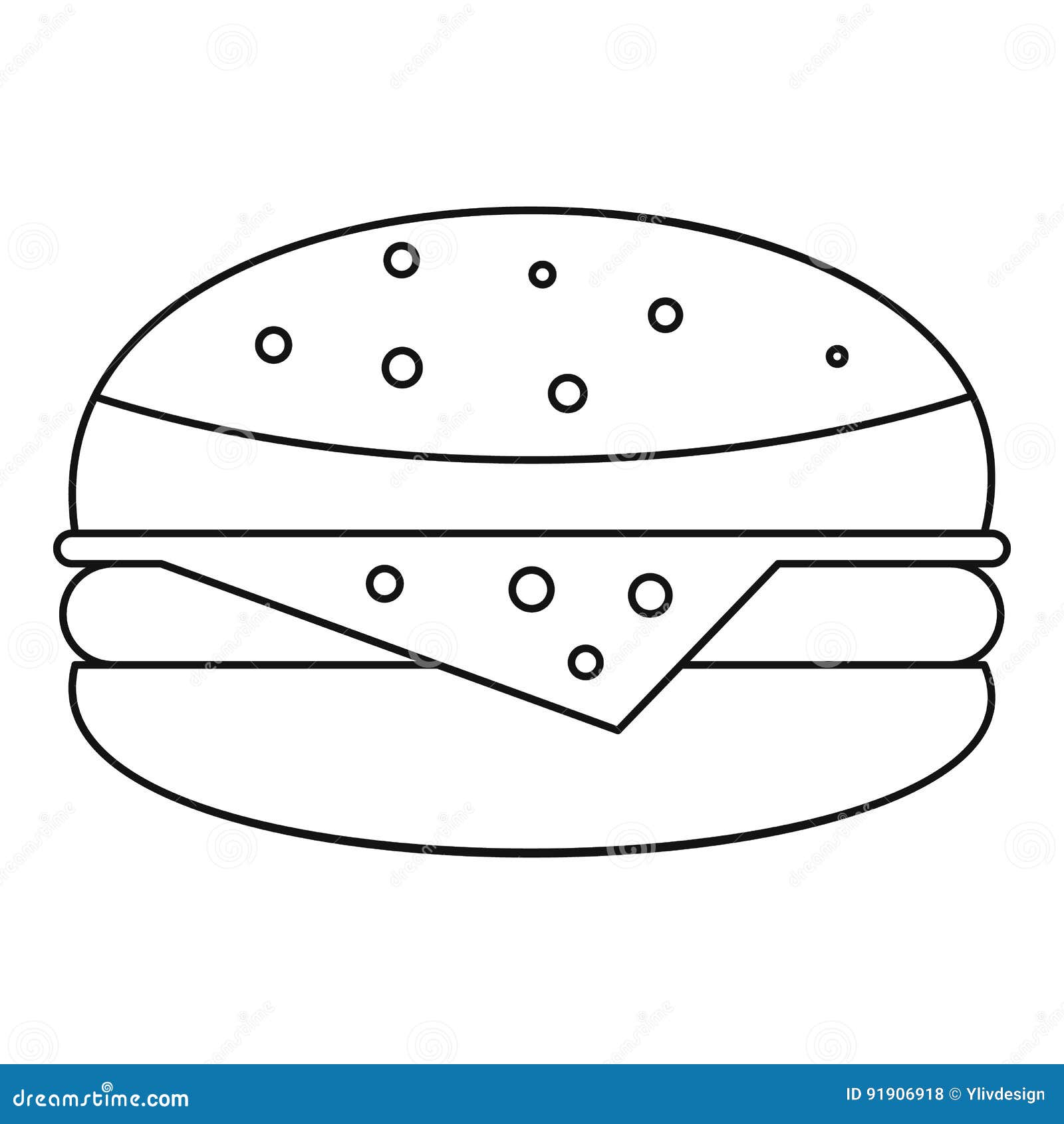 Burger icon outline stock vector. Illustration of black - 91906918