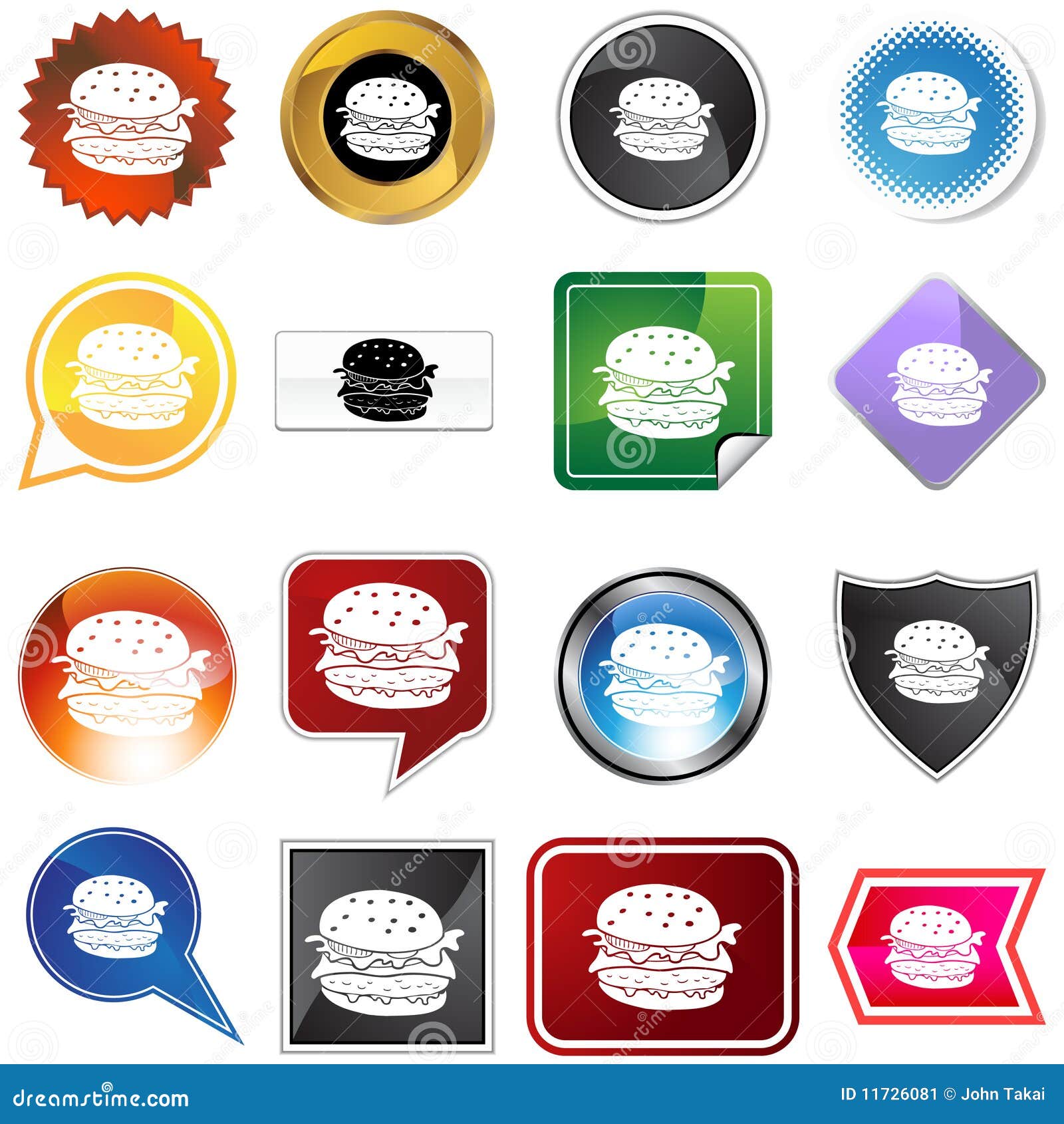 Burger Icon Set stock vector. Illustration of icons, cheeseburger ...