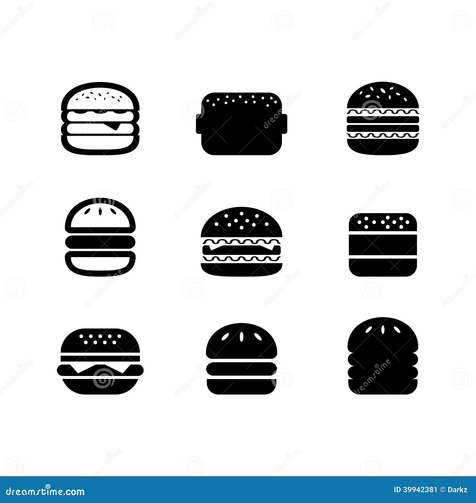 Burger Icon stock illustration. Illustration of black - 39942381