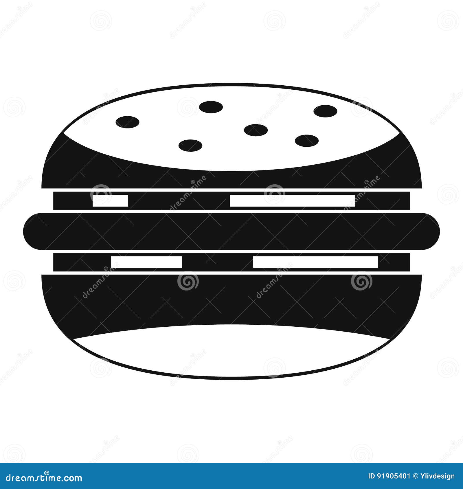 Burger icon simple stock vector. Illustration of hamburger - 91905401