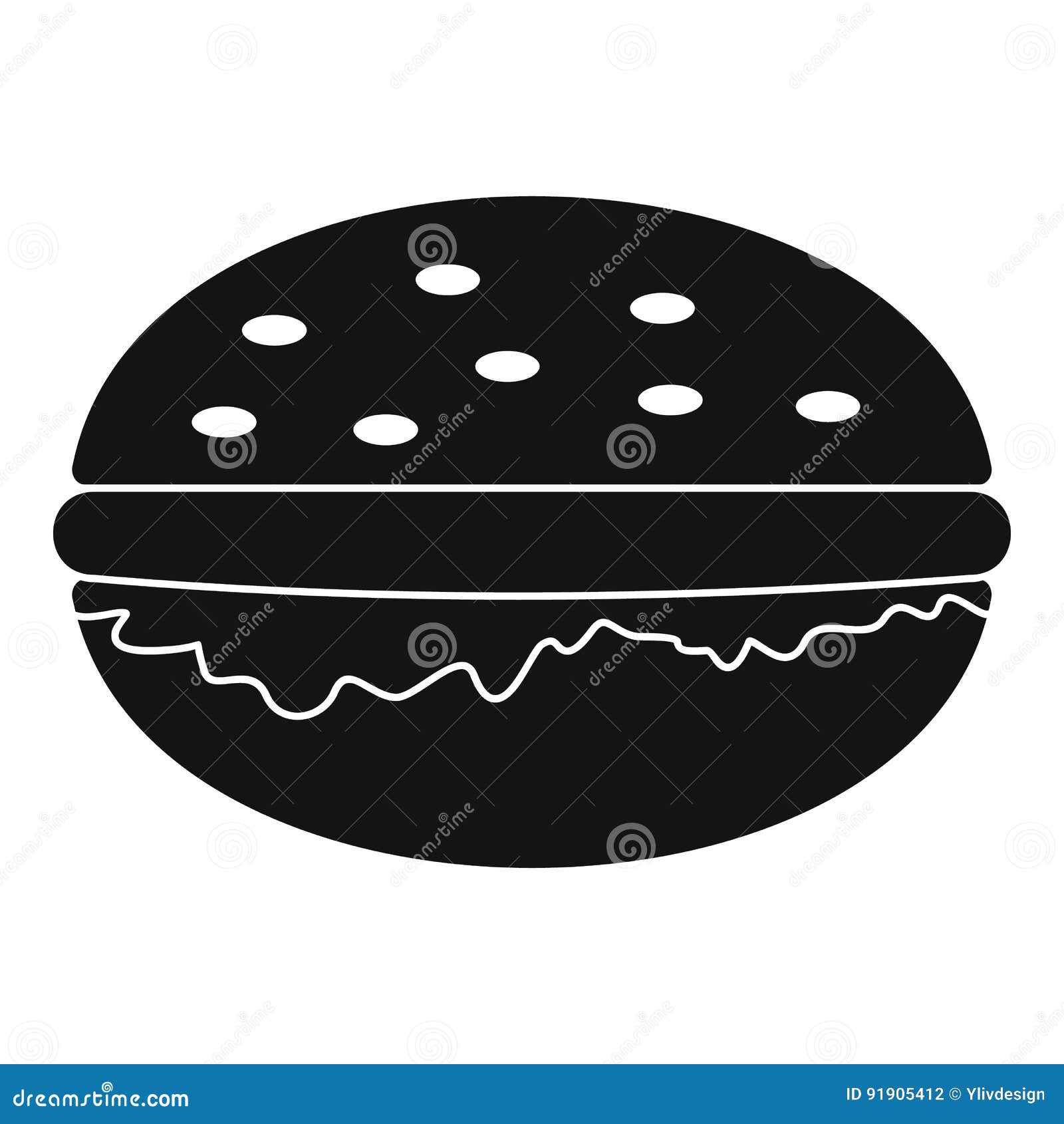 Burger icon simple stock vector. Illustration of eating - 91905412