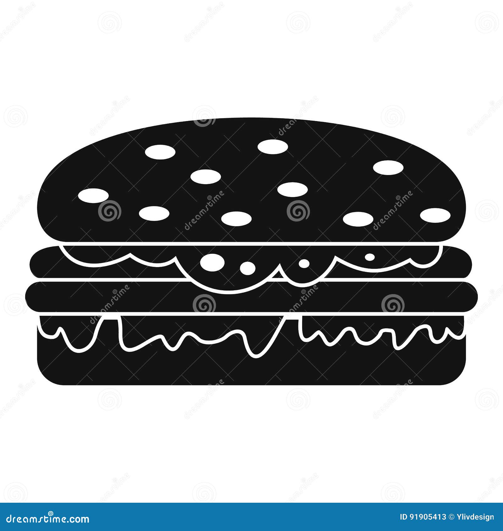 Burger icon simple stock vector. Illustration of nutrition - 91905413