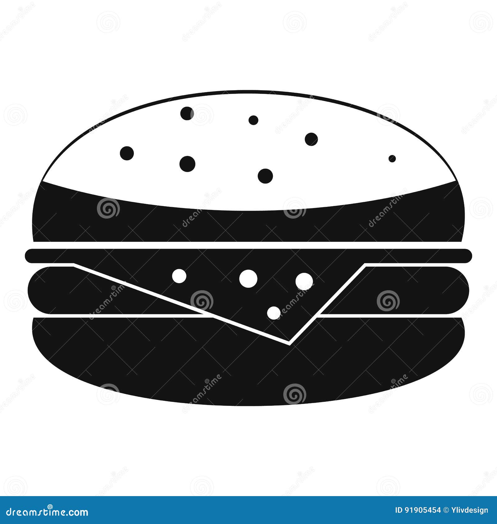 Burger icon simple stock vector. Illustration of classic - 91905454