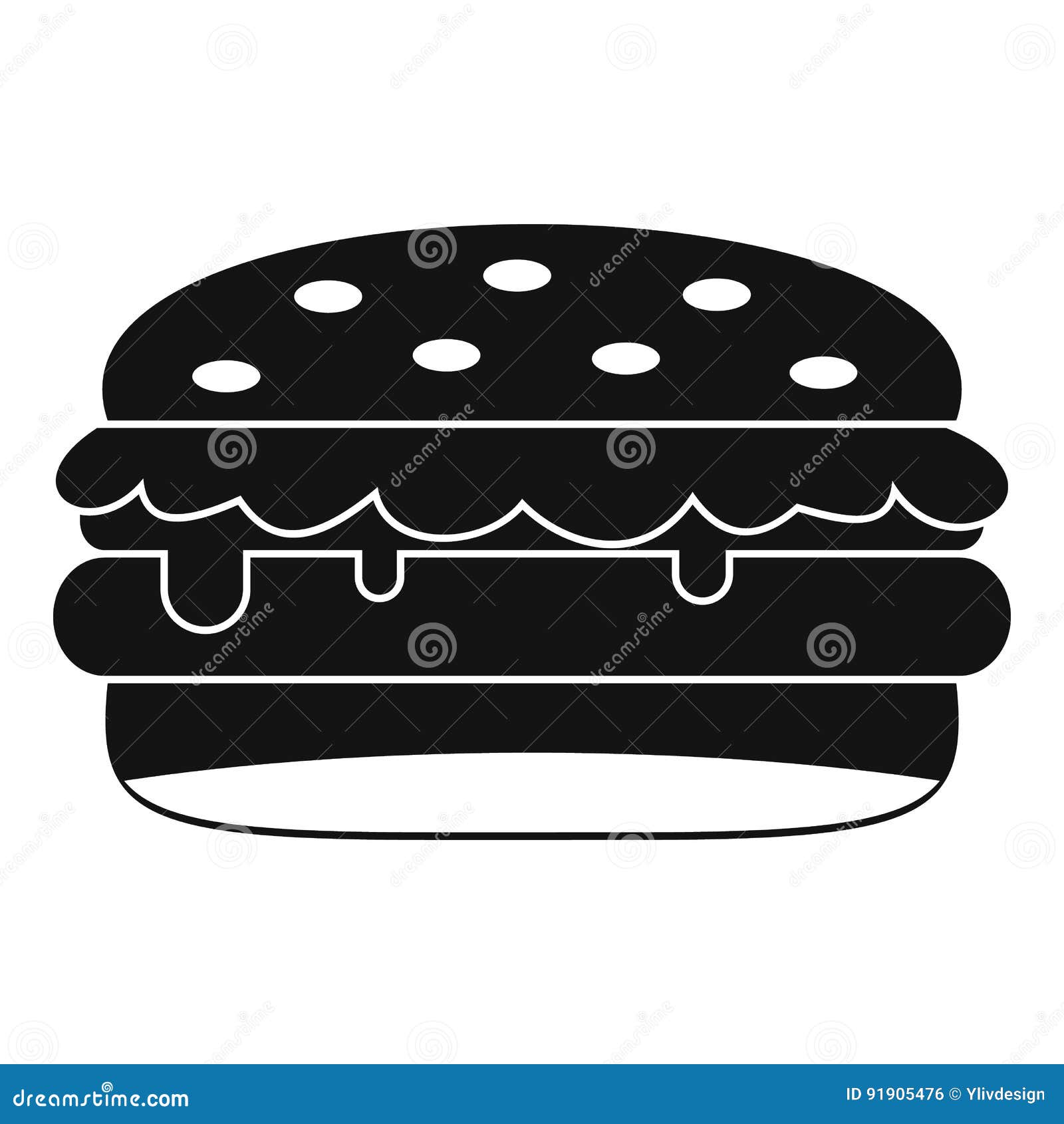 Burger icon simple stock vector. Illustration of burger - 91905476