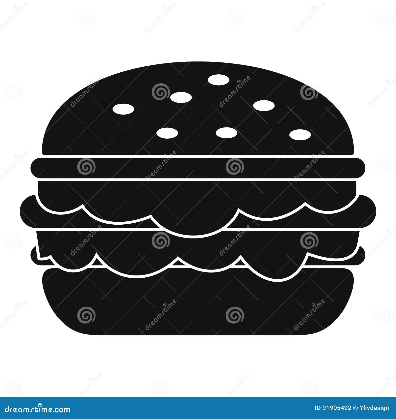 Burger icon simple stock vector. Illustration of icon - 91905492