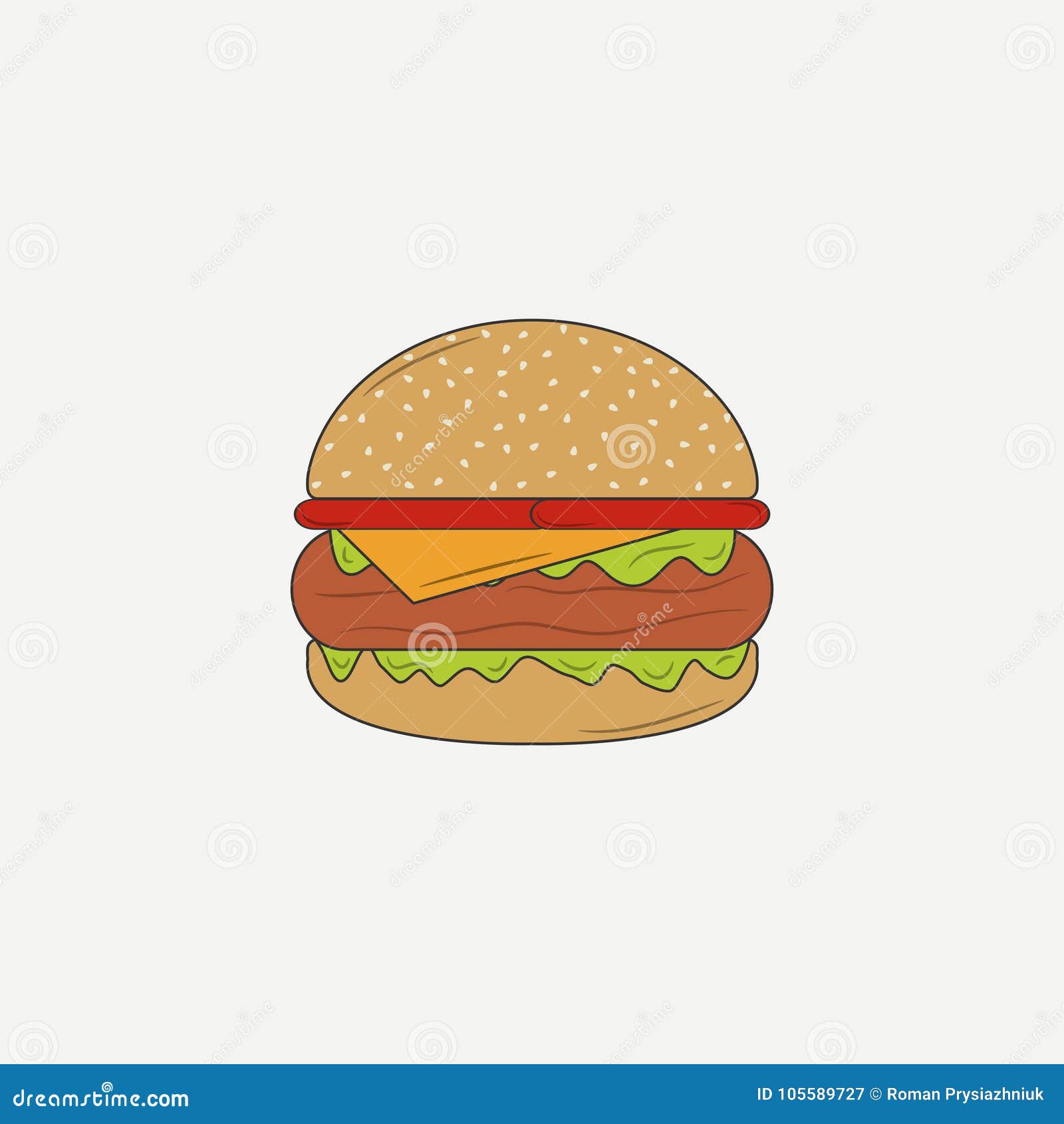 Burger Icon, Hamburger. Vector Illustration. Stock Vector ...