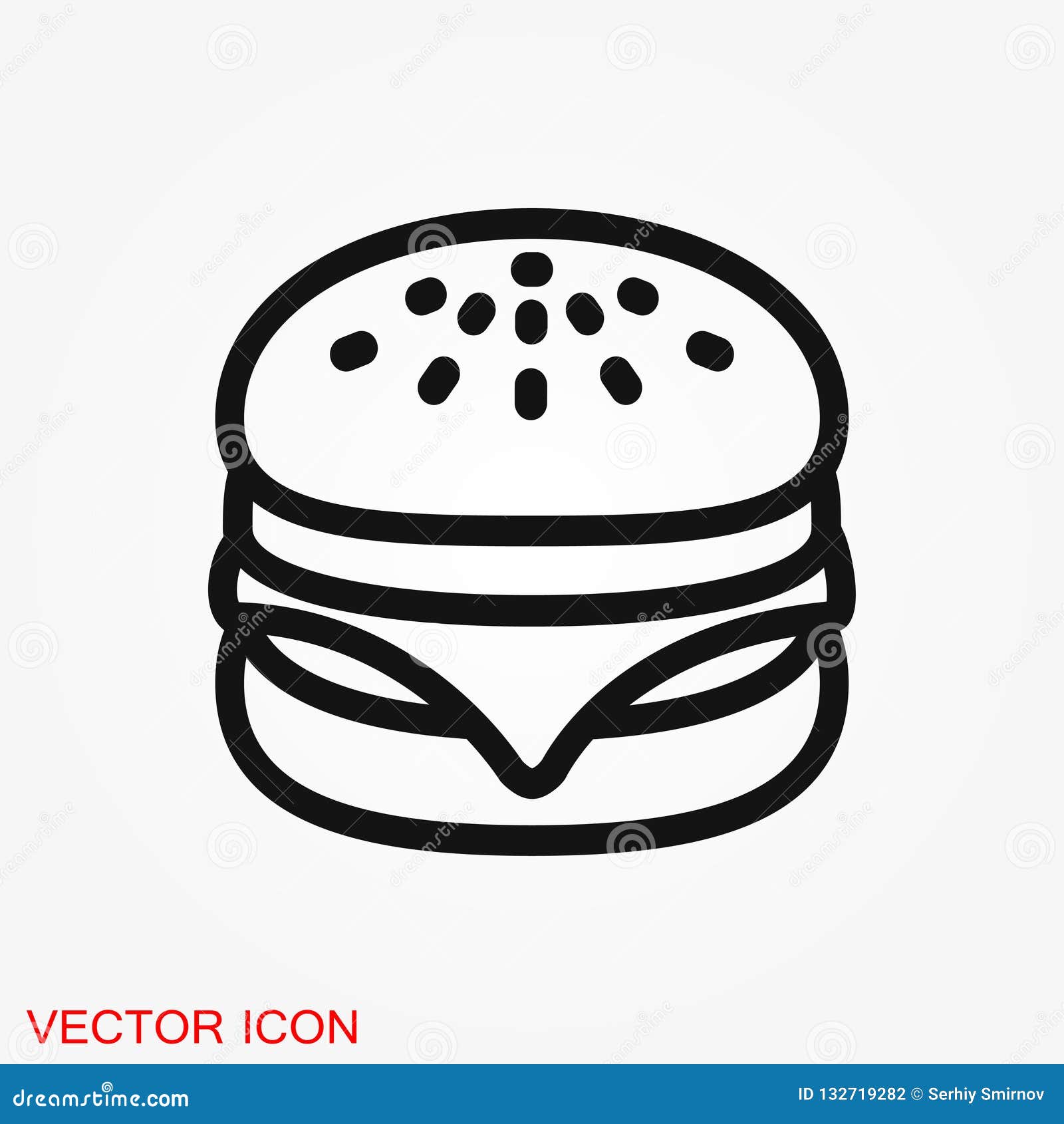 Burger Icon Vector of Fast Food Set for UI and UX, Website or Mobile ...