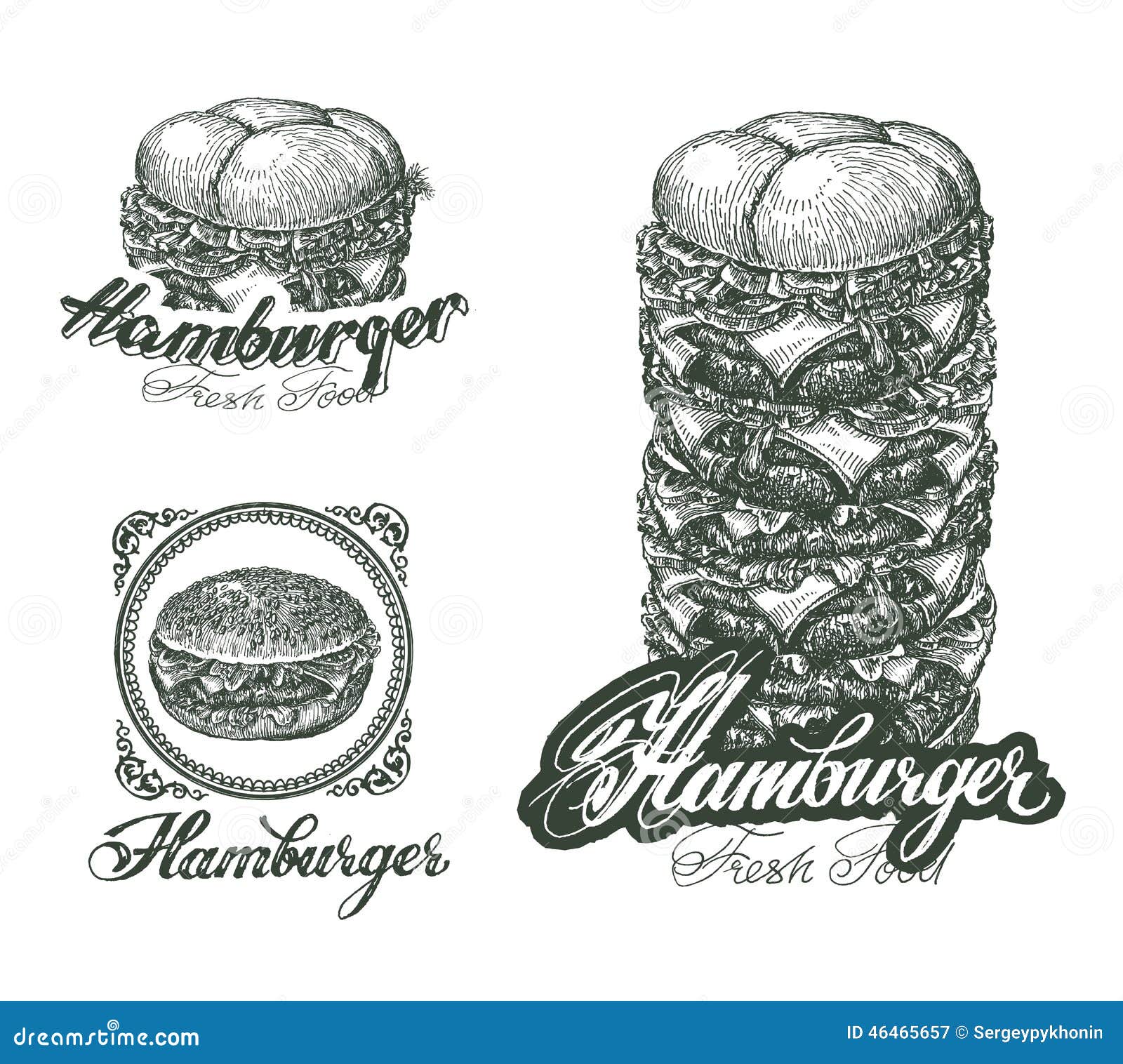 Burger Icons, Labels, Signs, Symbols and Design Stock Vector ...