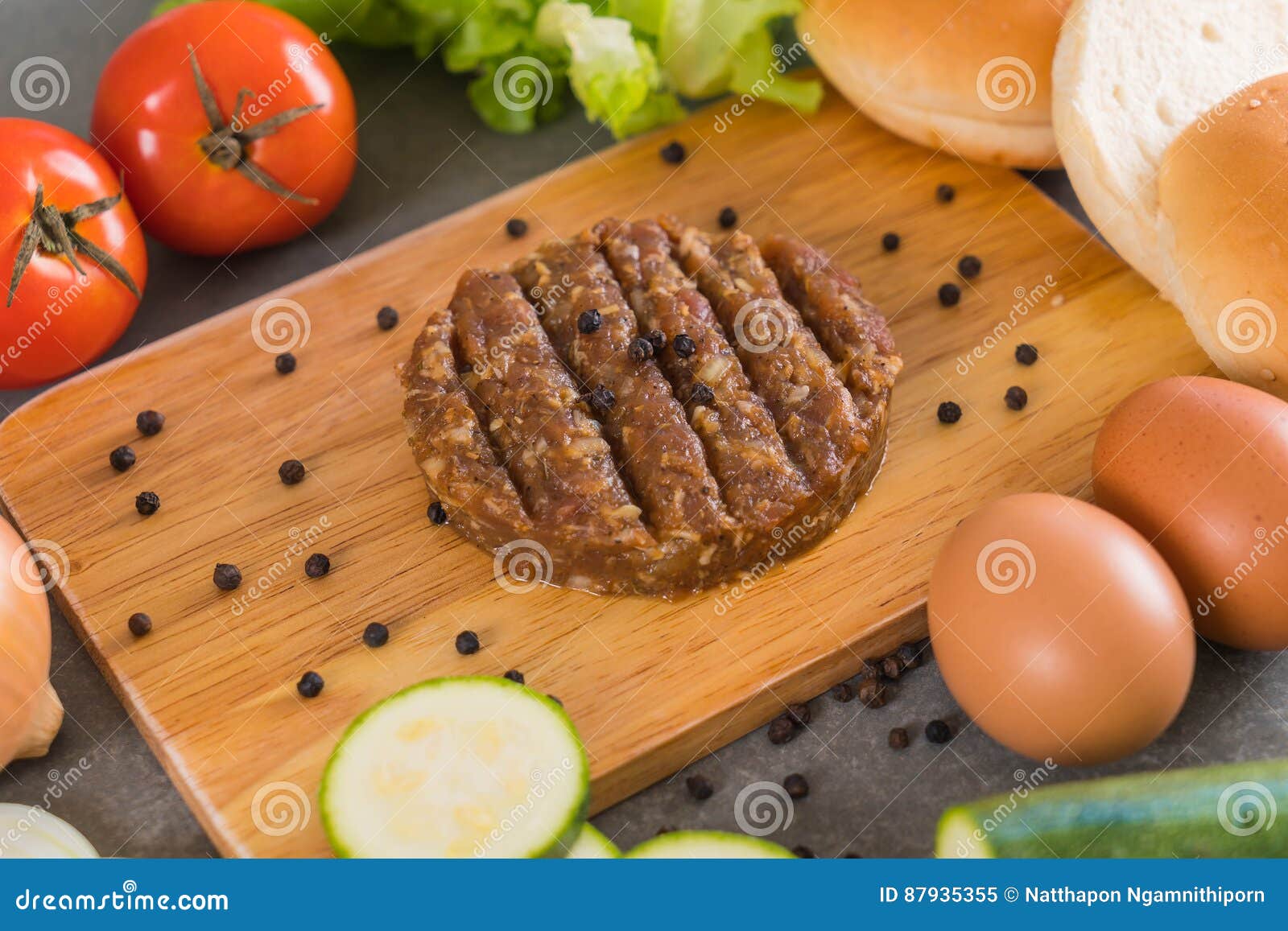 Burger ingredients stock image. Image of meat, patty - 87935355