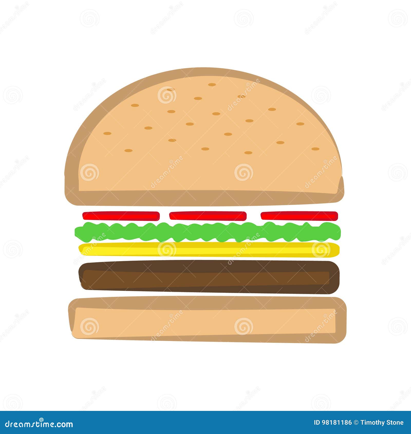 Burger Ingredients Vector Illustration Stock Vector - Illustration of ...