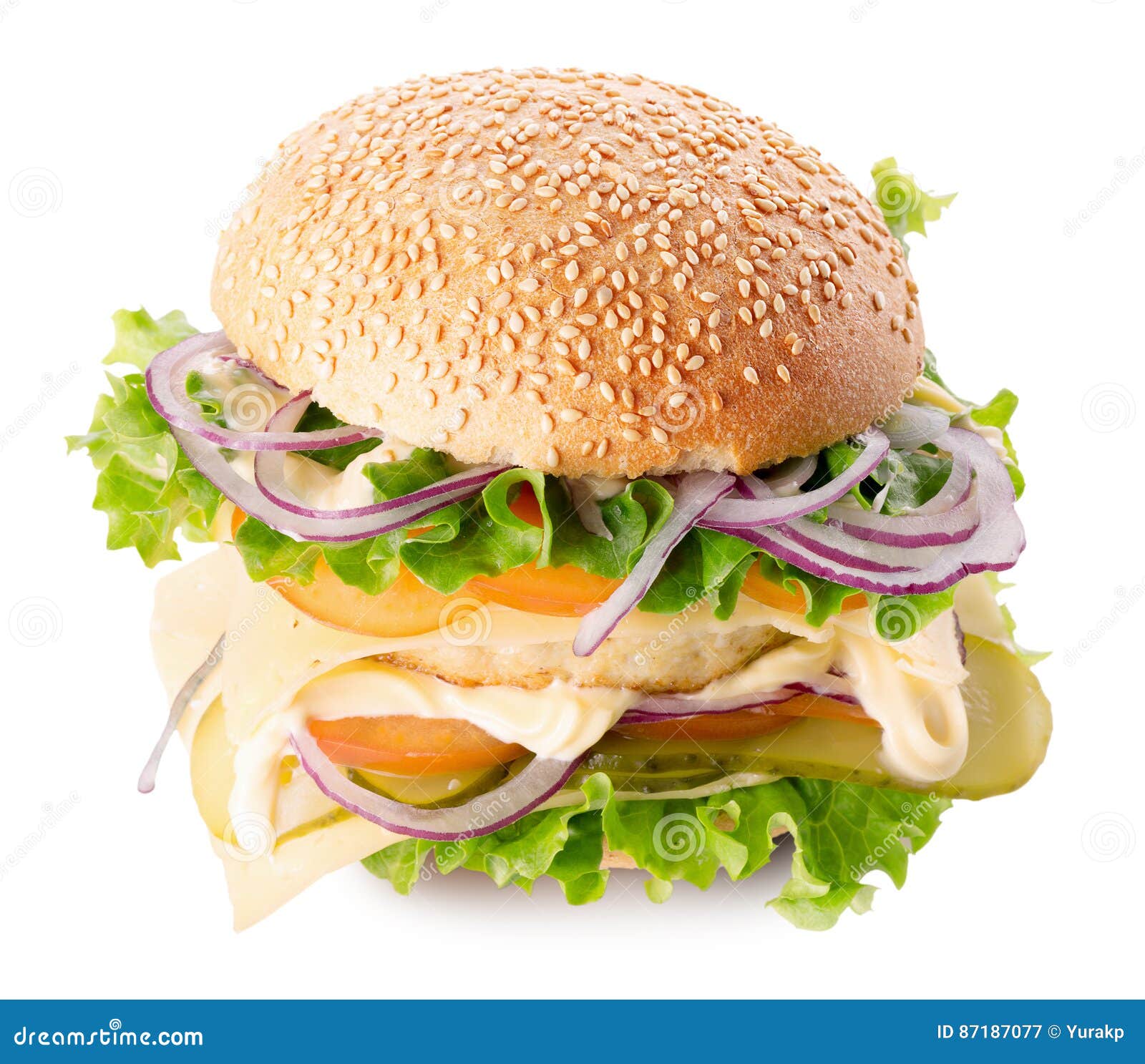 Burger Isolated on the White Background Stock Image - Image of food ...