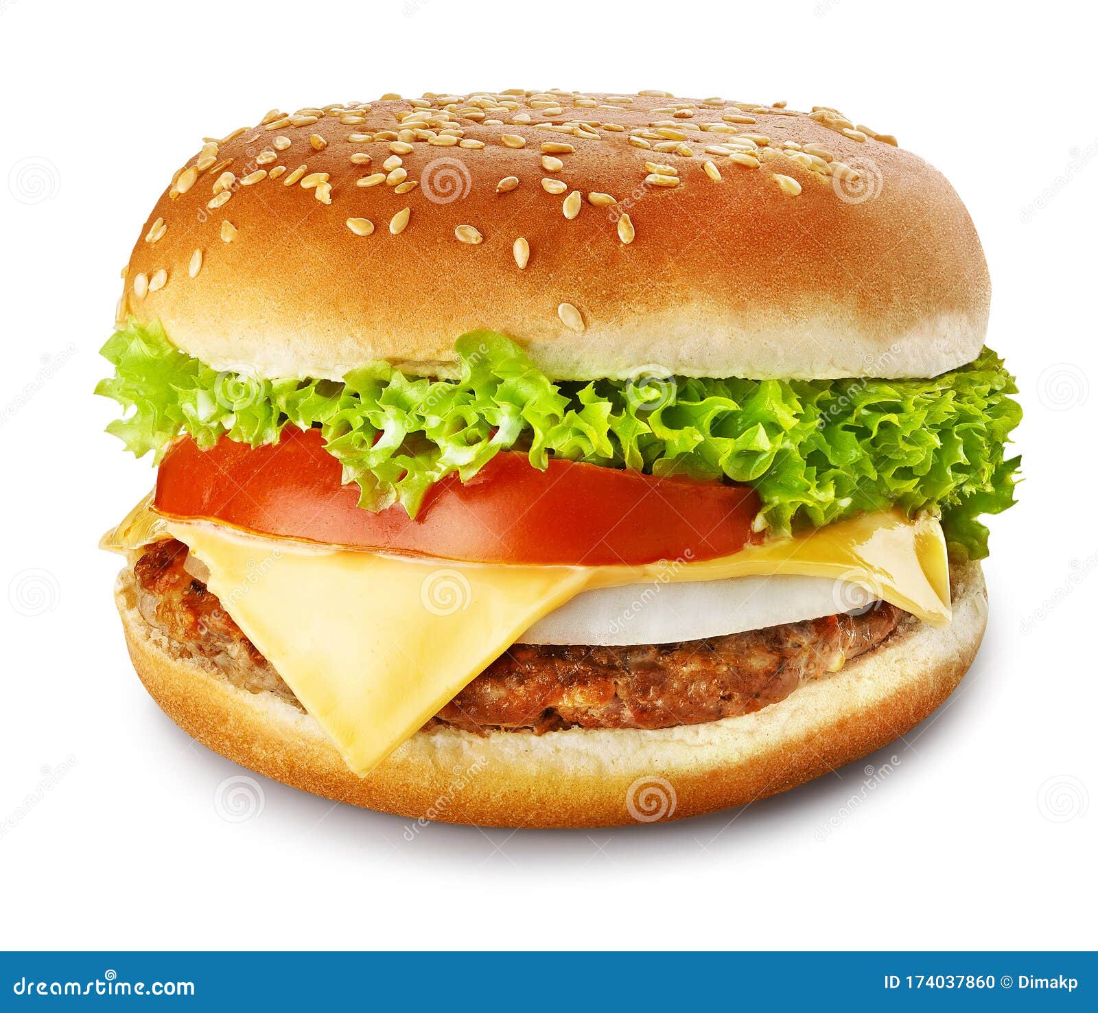 Burger Isolated on White Background Stock Photo - Image of fast, cheese ...