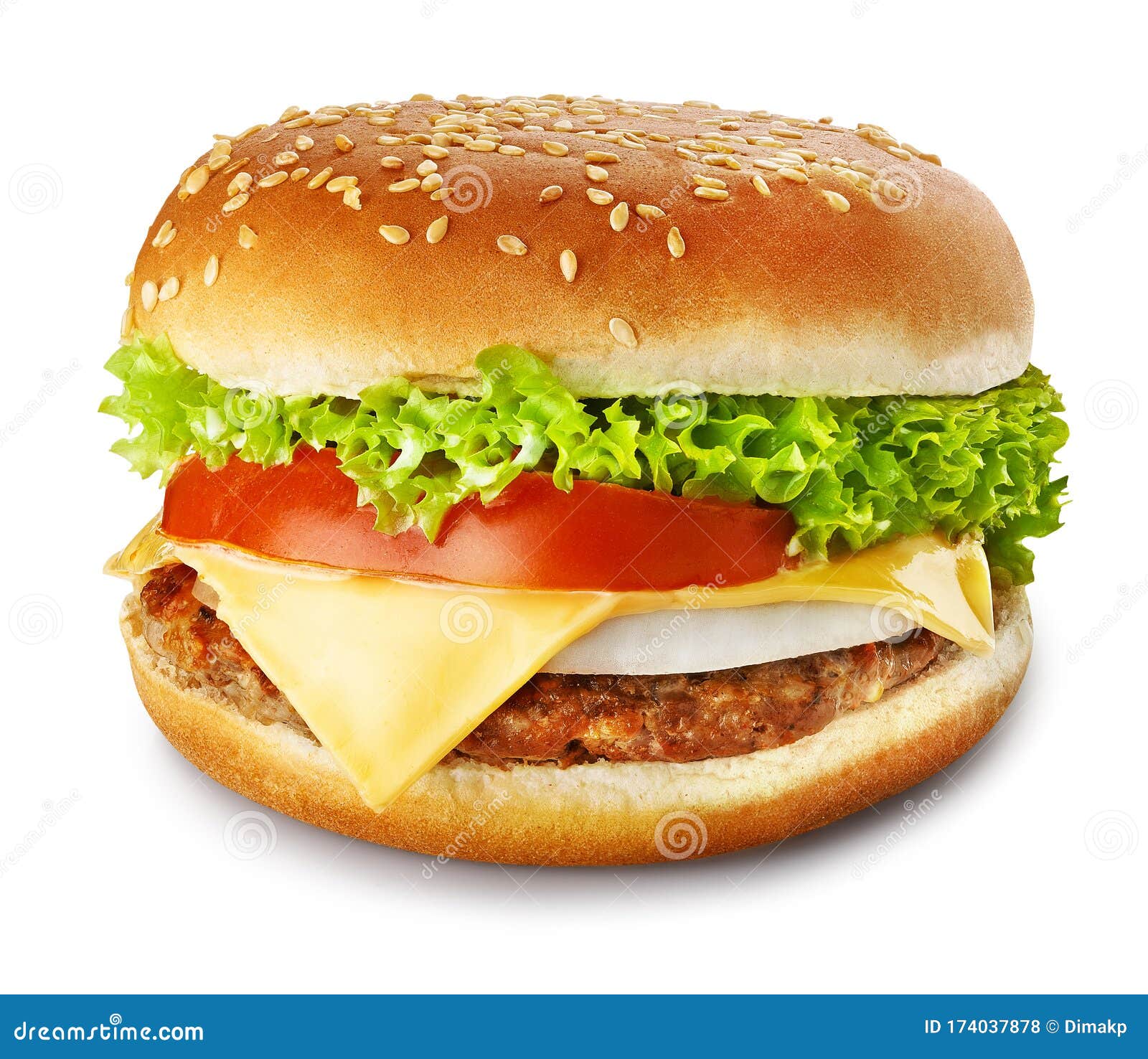 Burger Isolated On White Background Stock Photo - Image of lettuce ...