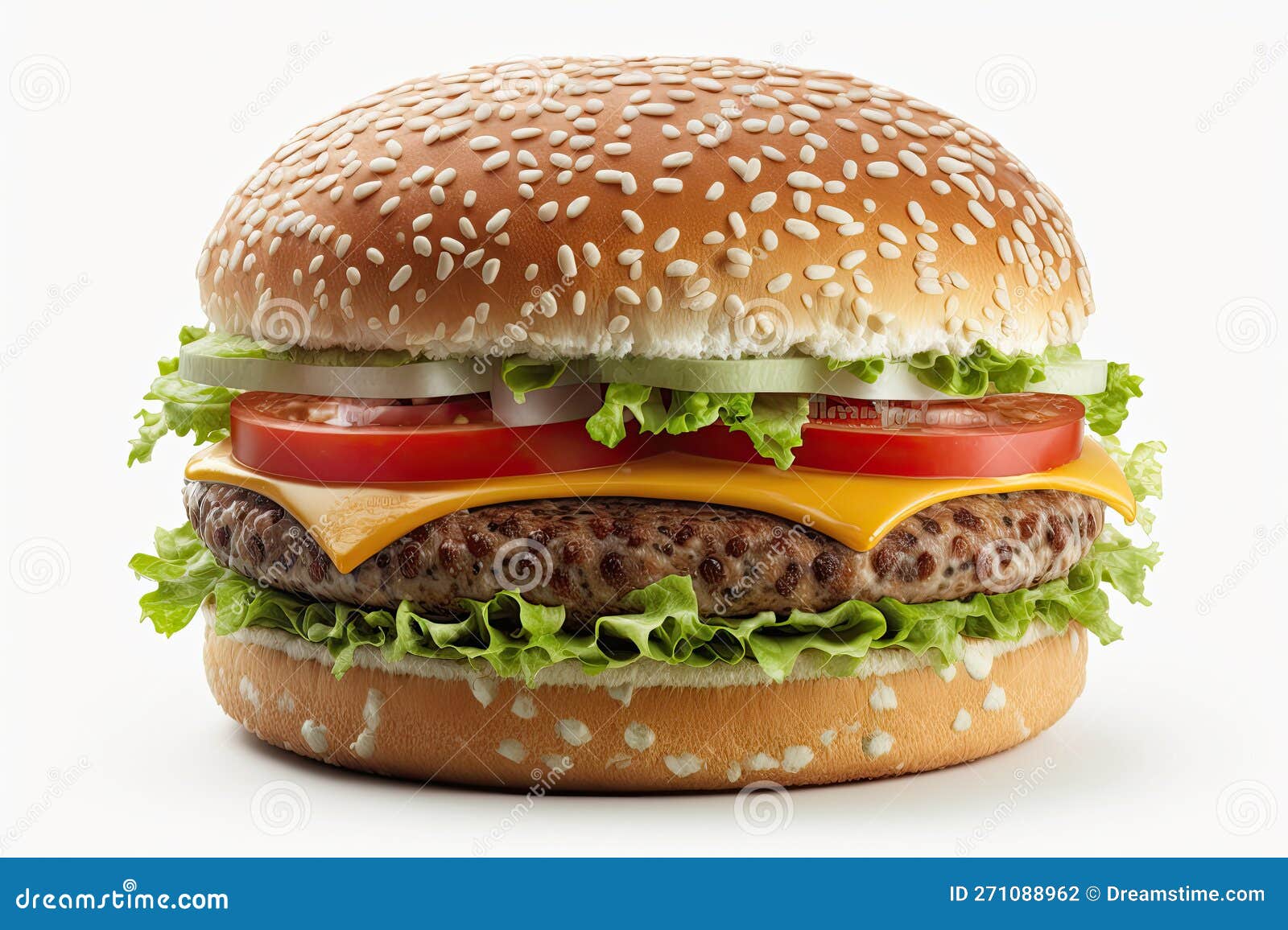 Burger Isolated on White Background. Illustration AI Generative Stock ...