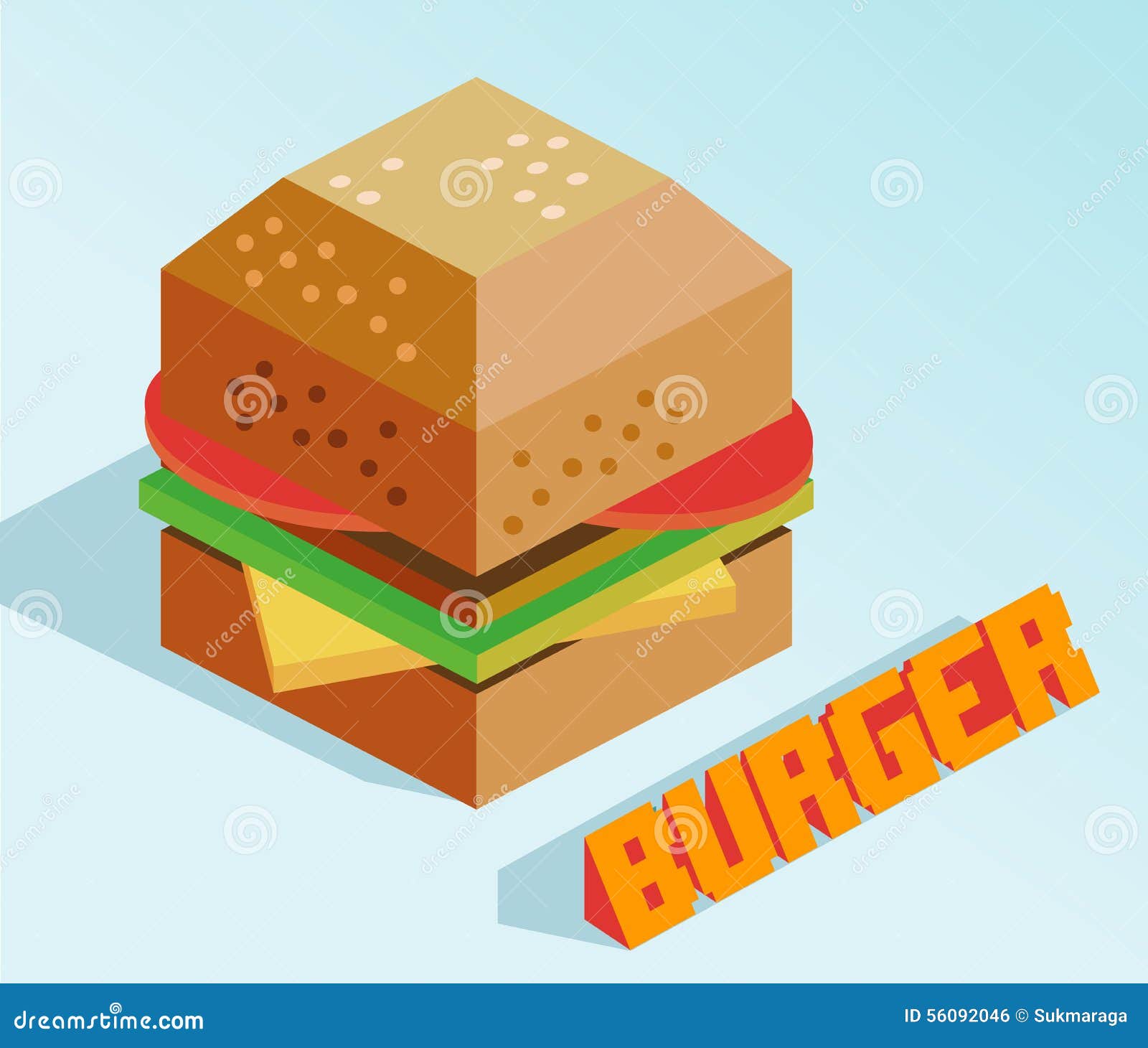 Burger isometric stock illustration. Illustration of paper - 56092046