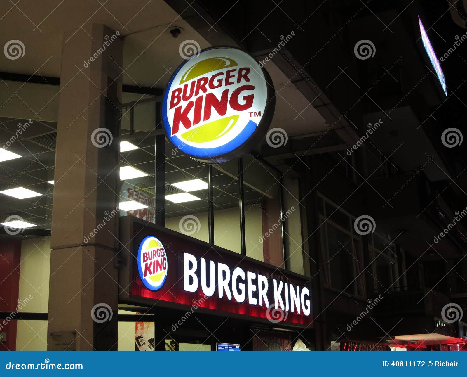Burger King Building At Night