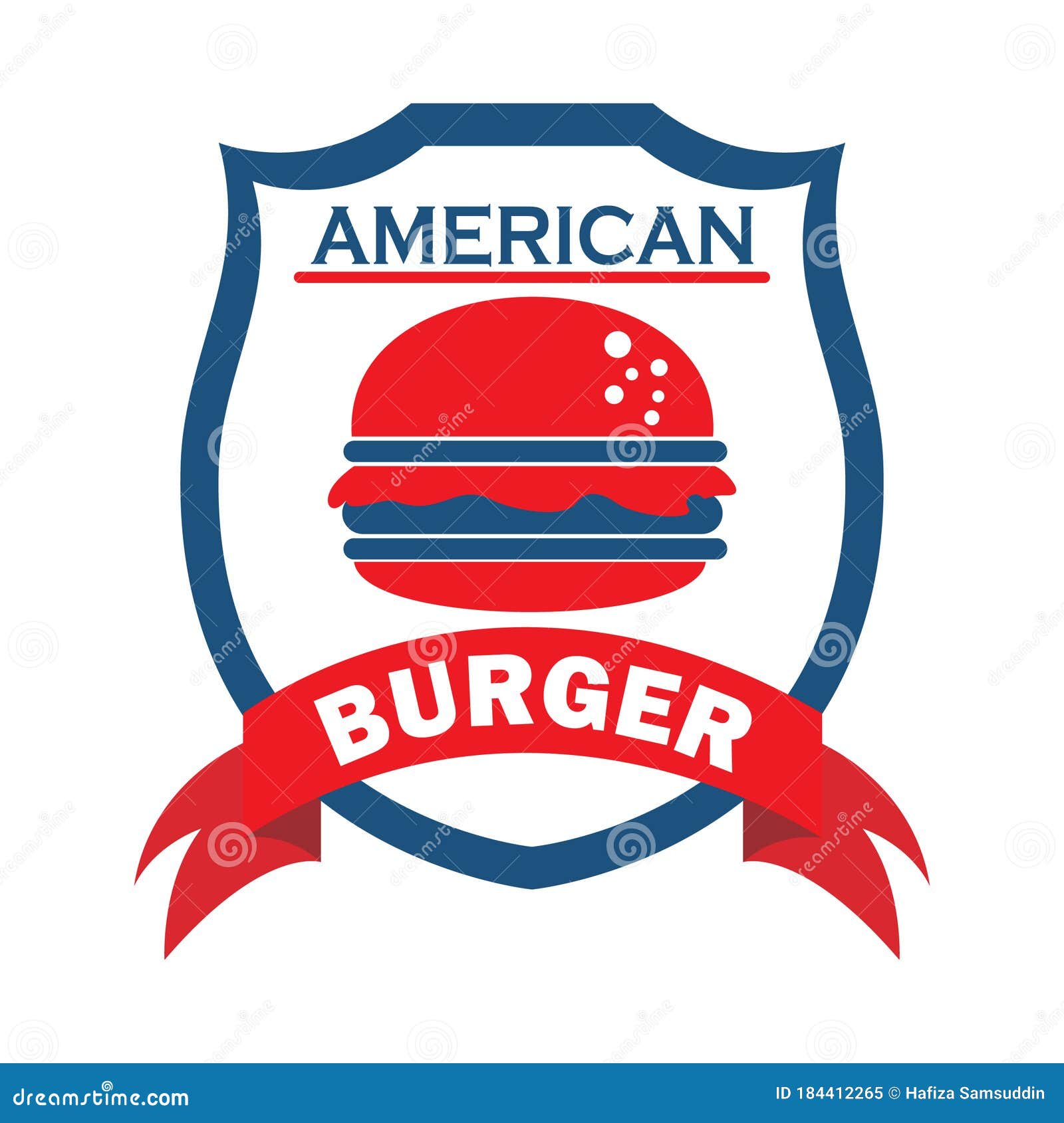 Burger Label. Vector Illustration Decorative Background Design Stock ...
