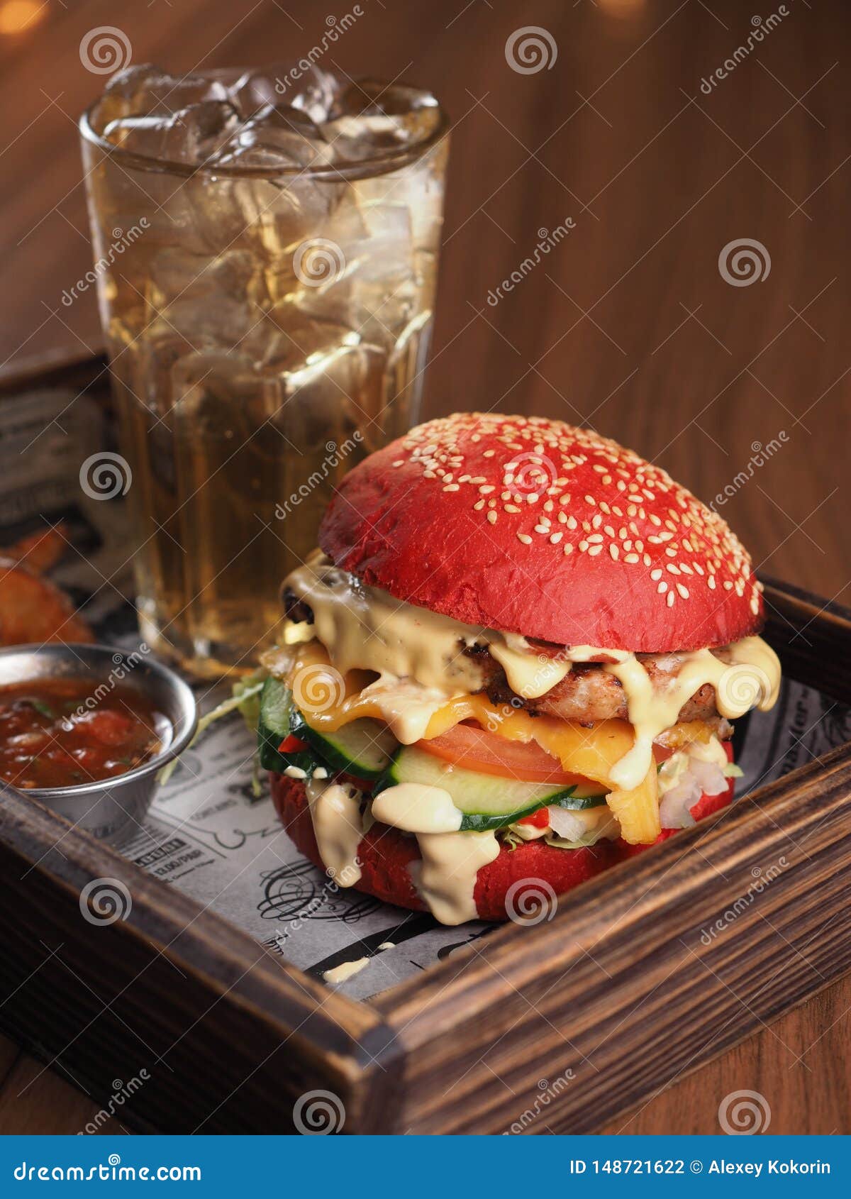 Burger and lemonade stock photo. Image of lunch, cheese - 148721622